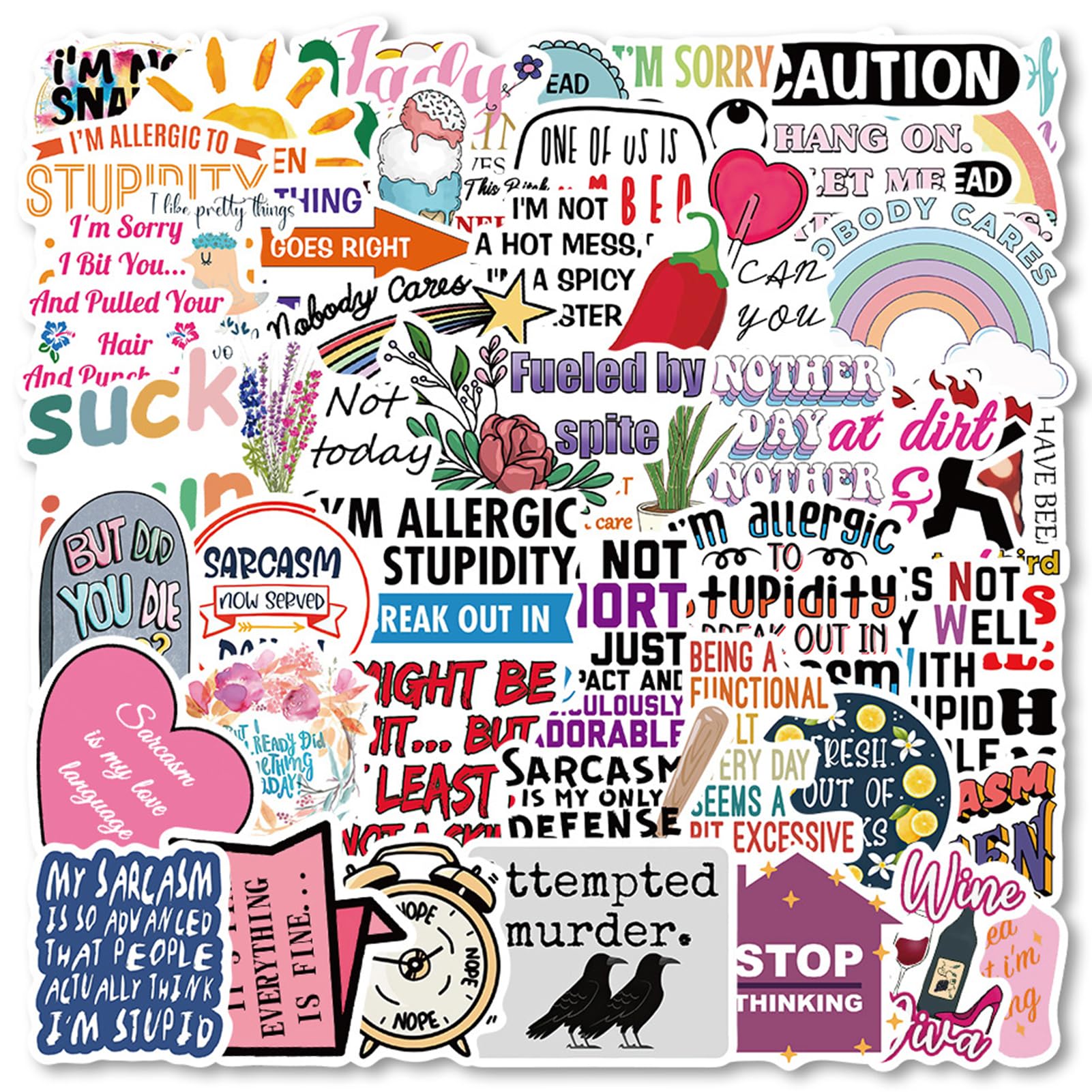 Amazon.com: jixiejumo Sarcastic Stickers 50 Pcs, Funny Snarky Humorous ...