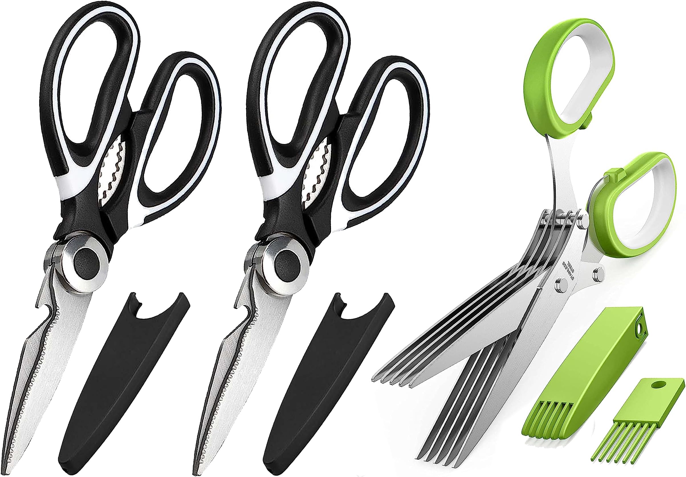 Amazon.com: Kitchen Scissors Set, Heavy Duty Kitchen Scissors Stainless ...
