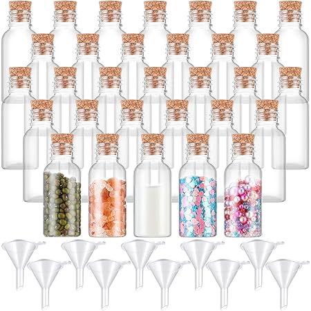 Amazon.com: 50 Packs 1 oz Plastic Sand Art Bottles with Cork Stoppers ...