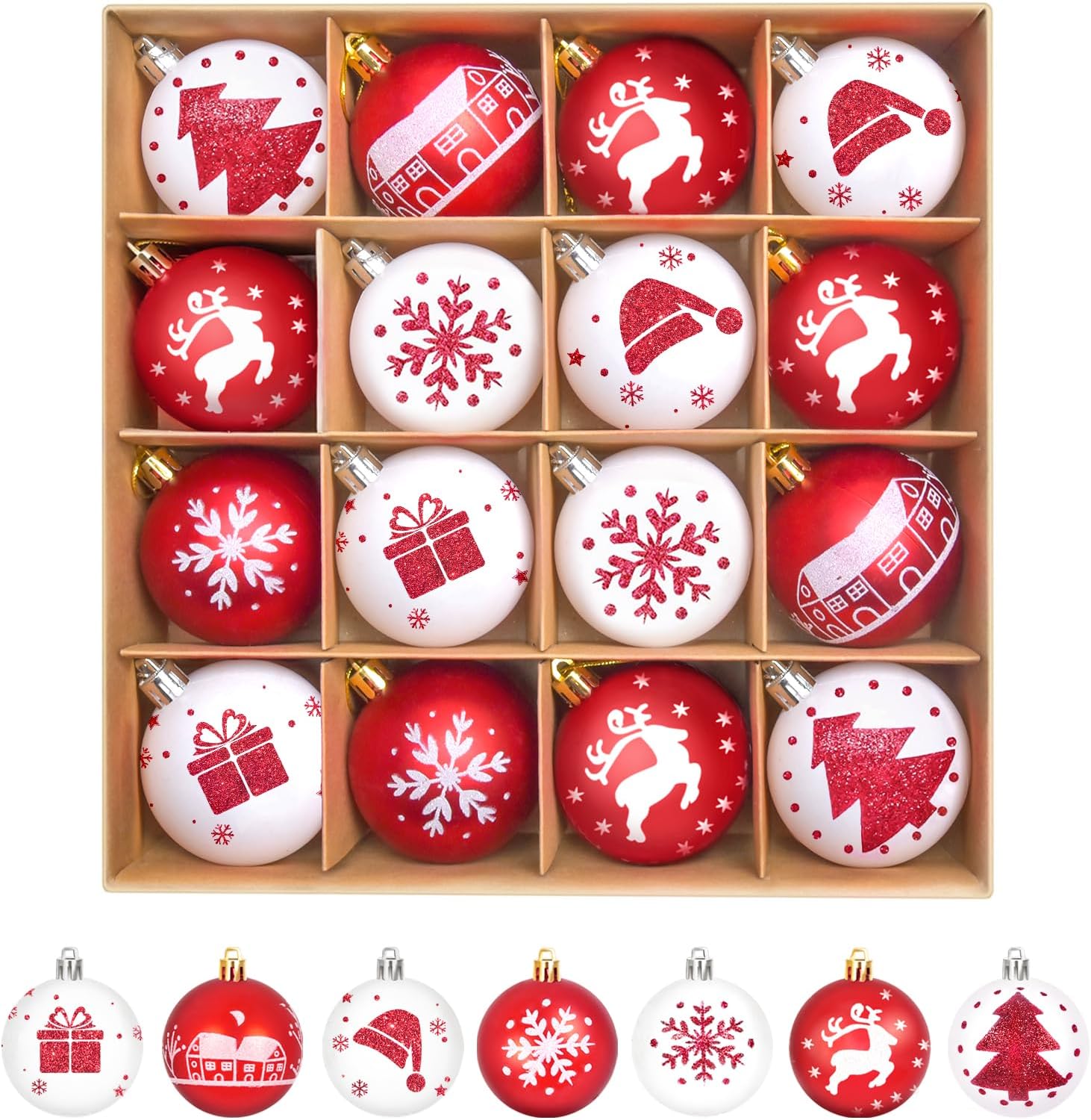 Rot Weisse Christbaumkugeln