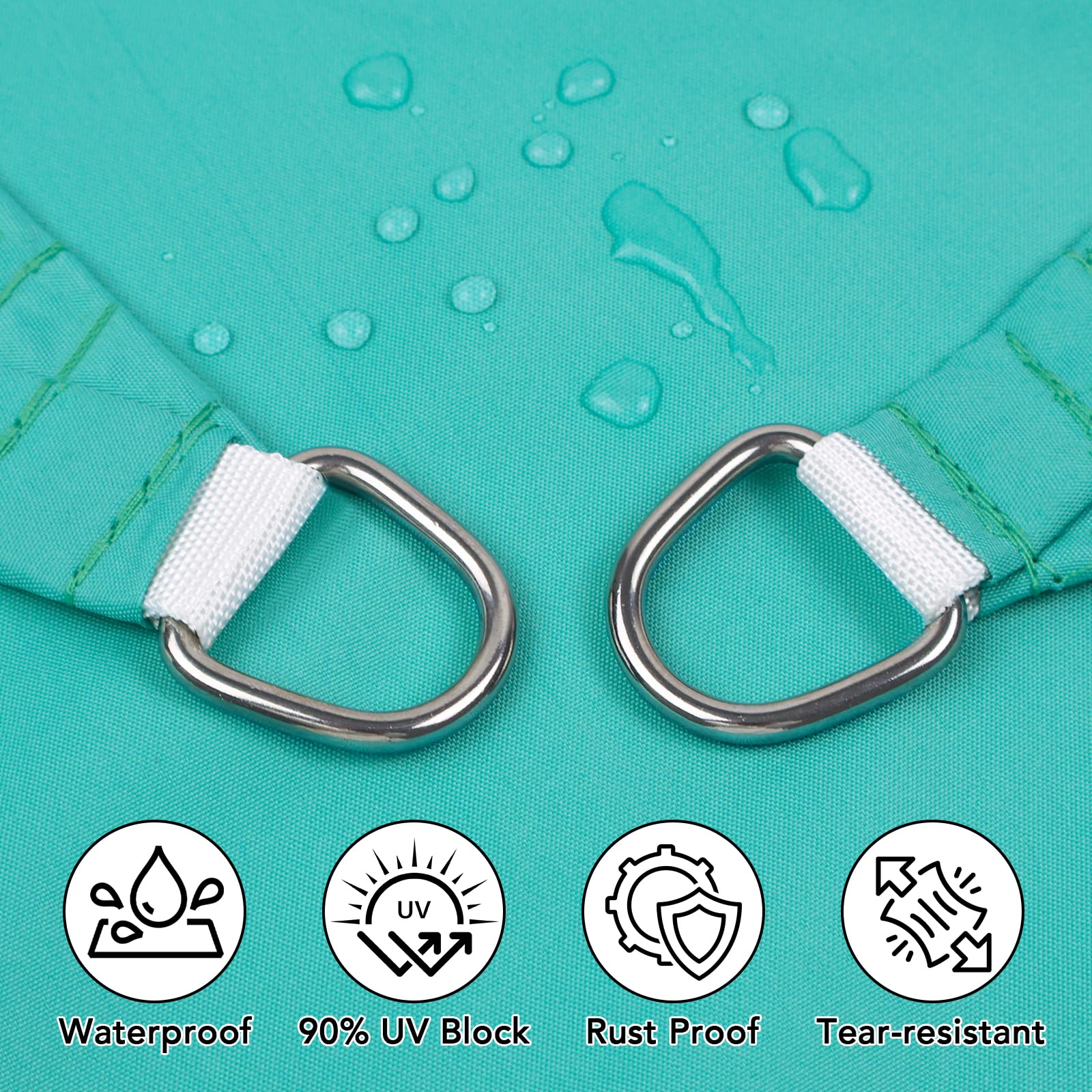 Snapklik.com : Waterproof Sun Shade Sail, 10x10 Turquoise Rectangular ...