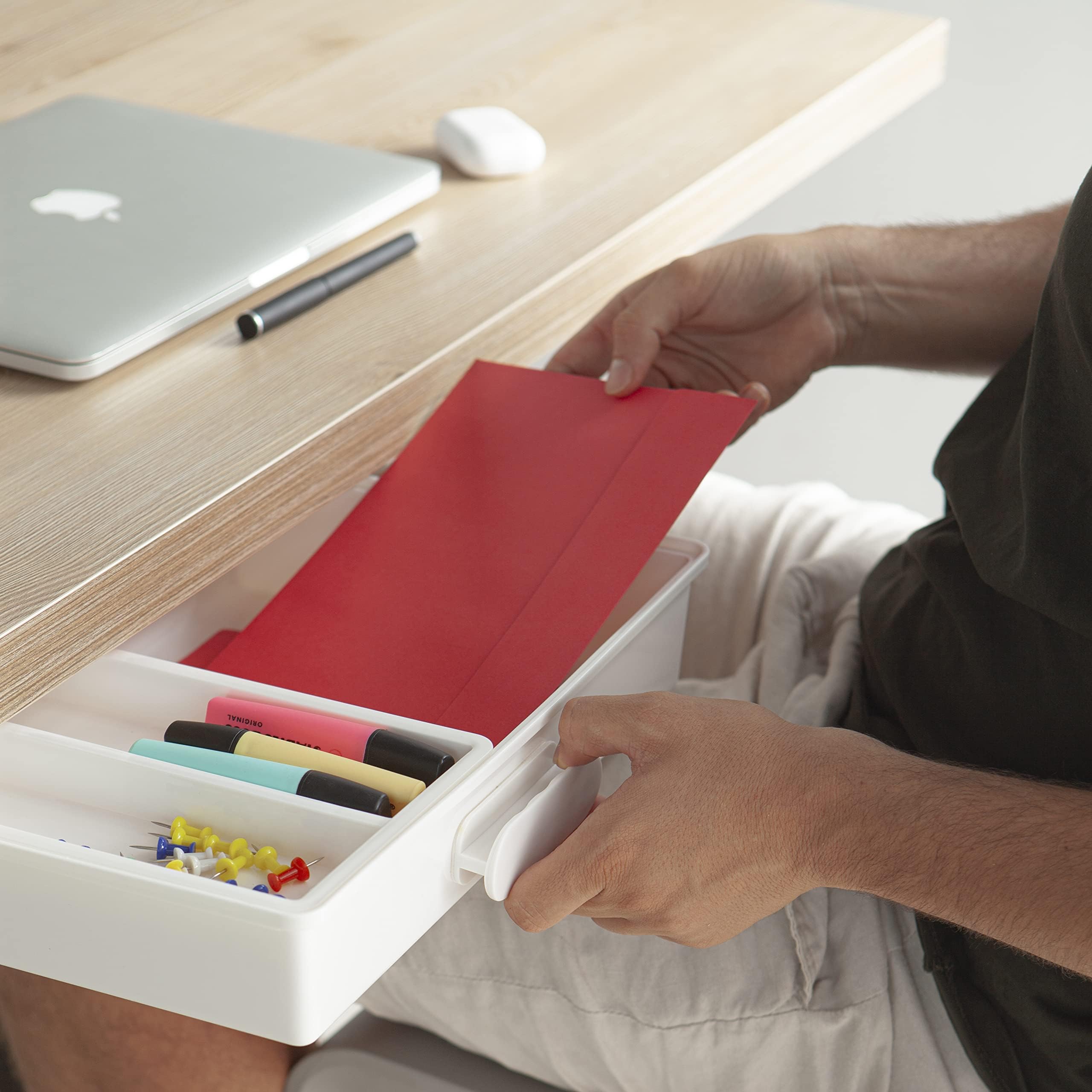 Amazon.com : GAROOD Under Desk Drawer, Slide out Hidden Desk Drawers ...