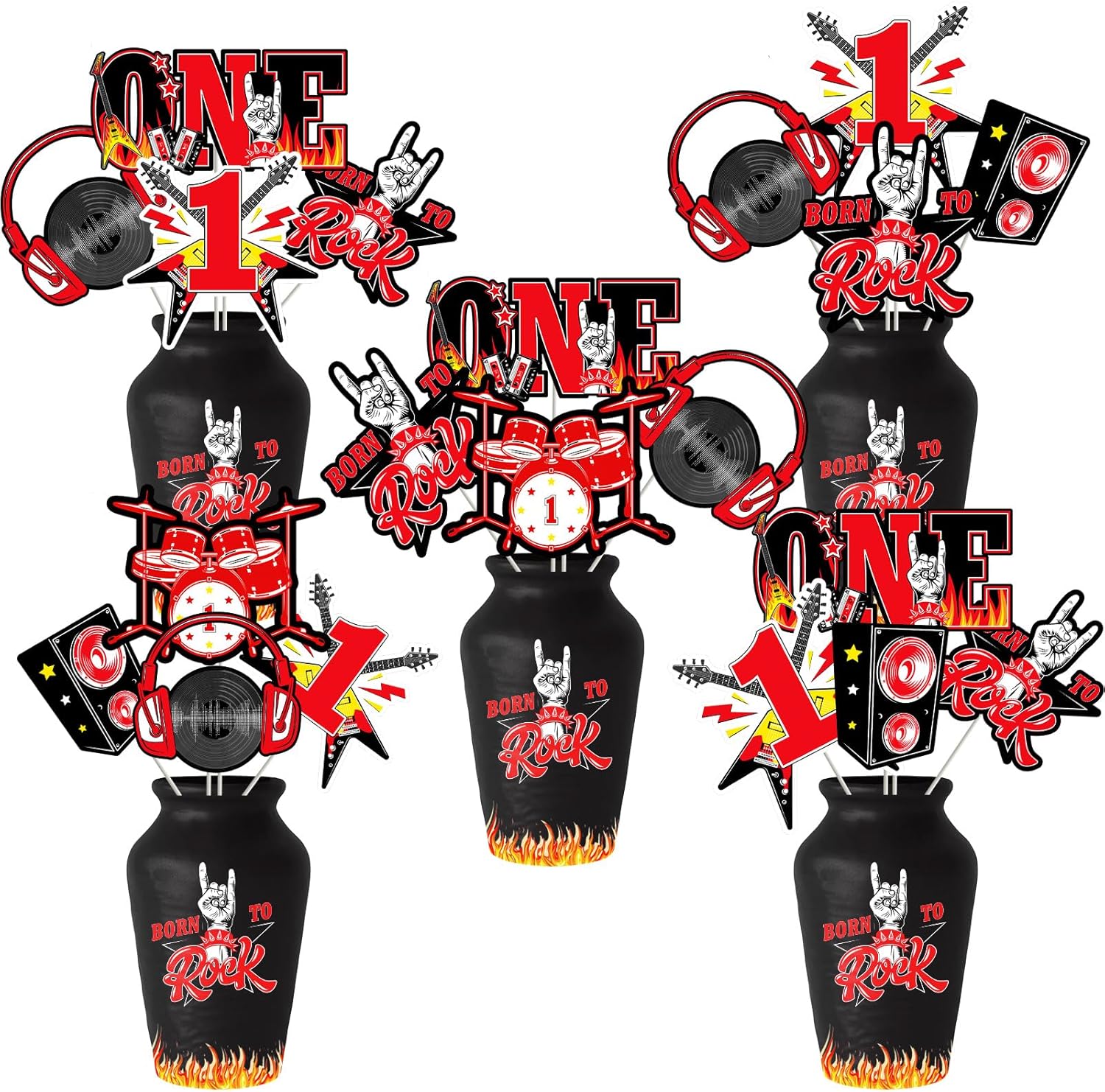 Amazon.com: 24 Pieces One Rocks 1st Birthday Centerpieces Sticks for ...