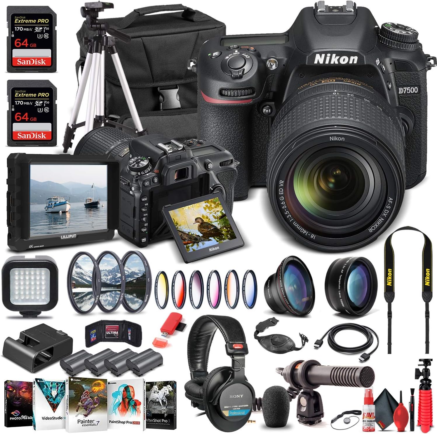 Amazon.com : Nikon D7500 DSLR Camera Kit with 18-55mm VR & 70-300mm ...