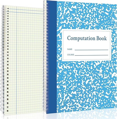 Amazon.com : SMAODSGN 2 Pack Computation Notebook 4x4 Quad Ruled Engineering Notebook 11-3/4" x ...
