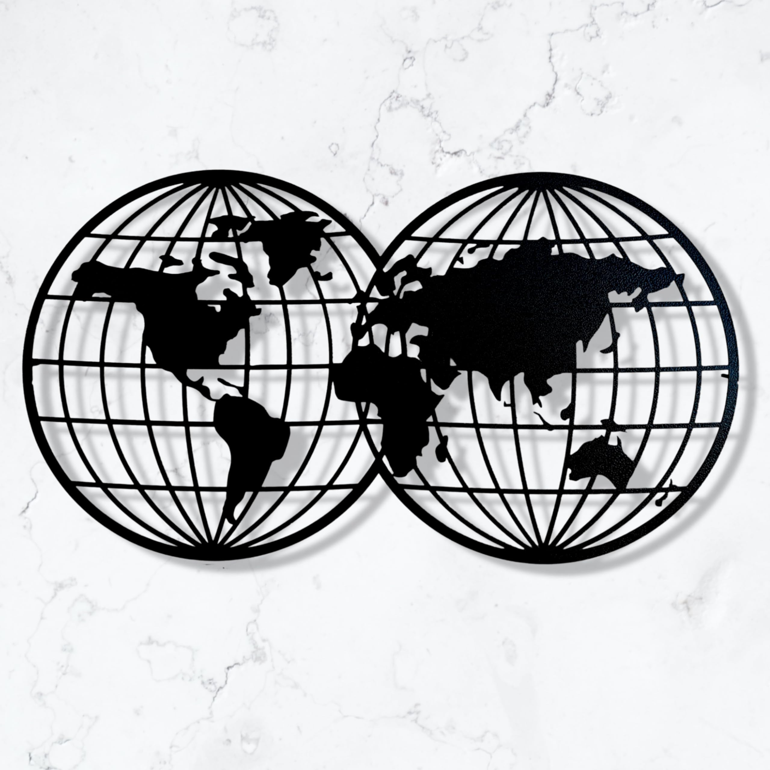 Herrlich Homes World Map Metal Wall Decor, Metal Wall Sculpture ...