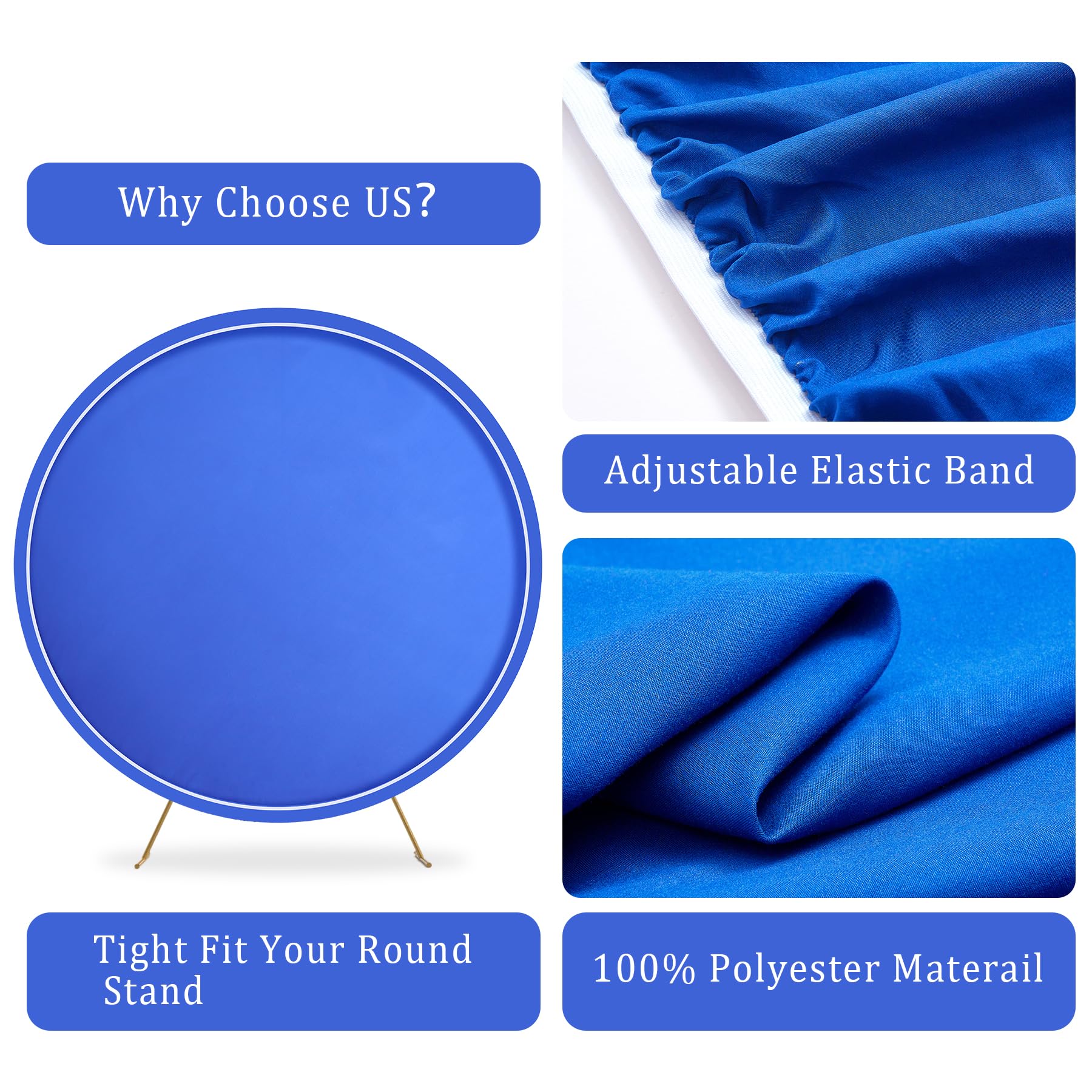 Snapklik.com : 6.5ft Royal Blue Round Backdrop Cover Suitable For 6.5ft ...