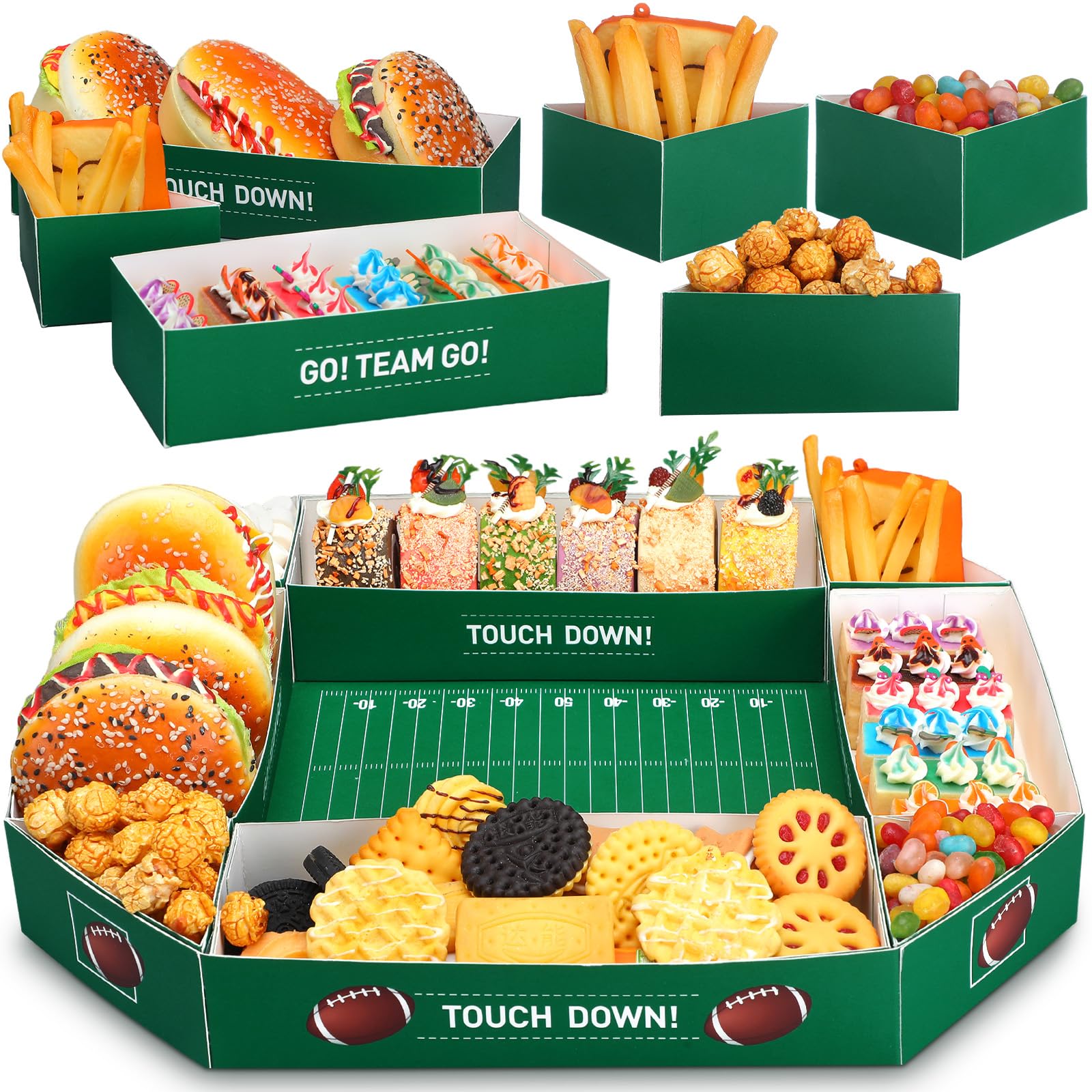 Amazon.com: SiliFine Football Stadium Shape Football Paper Food Tray ...