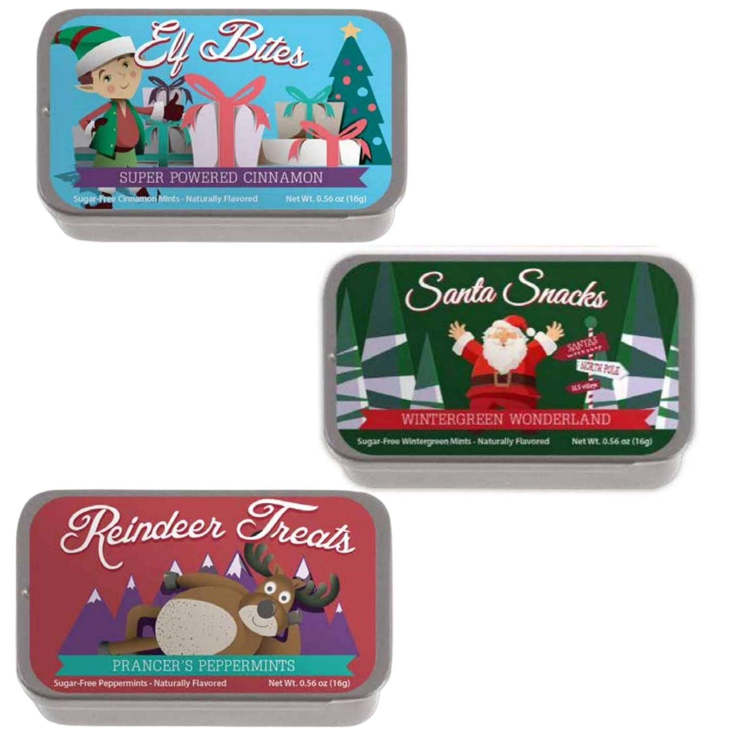 Amazon.com : Christmas Novelty Mint Tins Gift (Set of 3) Stocking ...