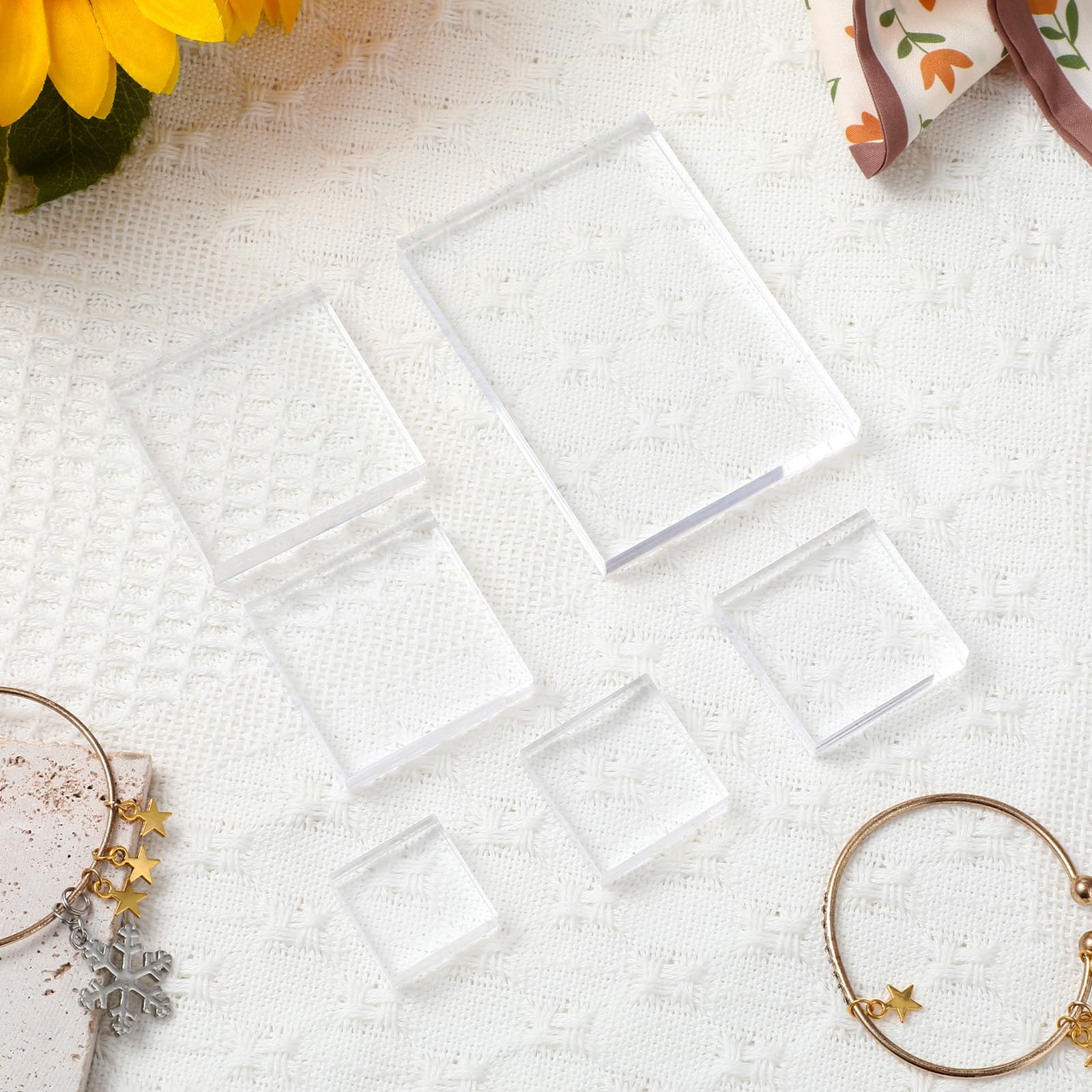 Amazon.com: 6 Pcs Acrylic Blocks Acrylic Stamp Blocks Acrylic Display ...