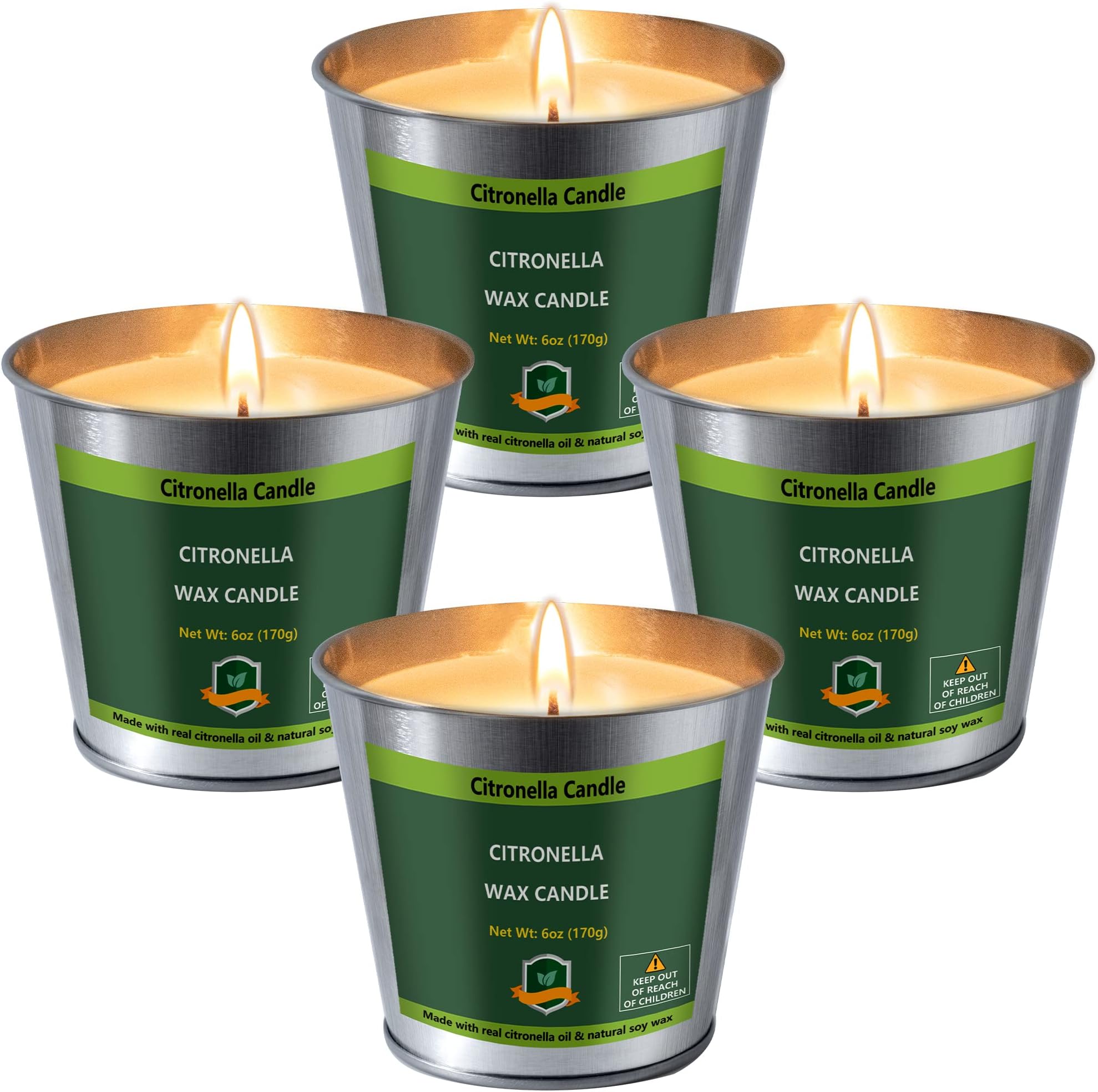 Amazon.com: Citronella Candles Outdoor – 2 x 17 oz Large 3-Wick Soy Wax ...