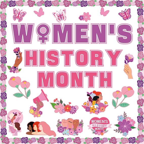 Amazon.com : Sinload 57 Pcs Women History Month Bulletin Board ...