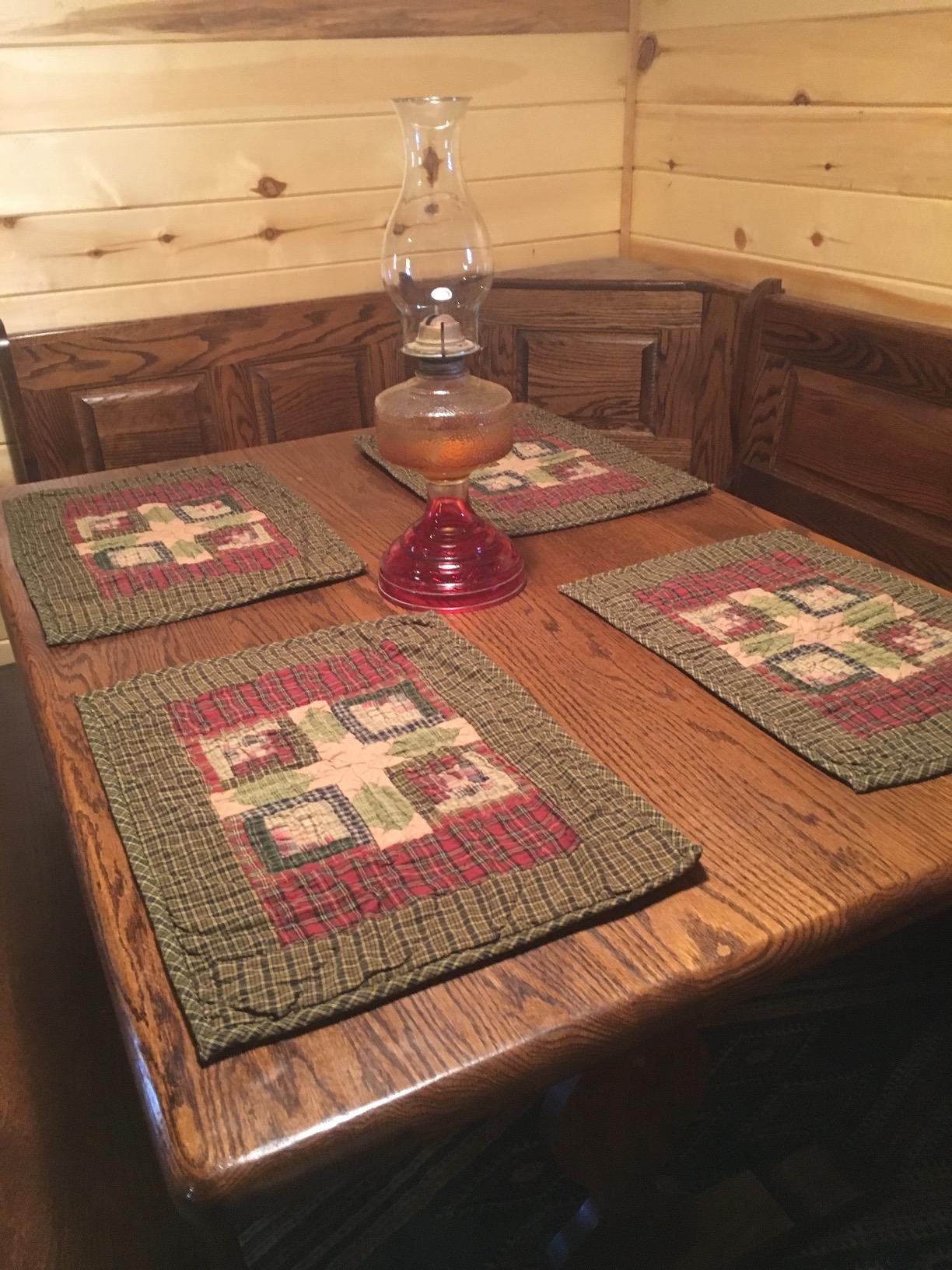 Amazon.com: Tea Cabin Placemat Quilted Set of 2 12x18" : Home & Kitchen