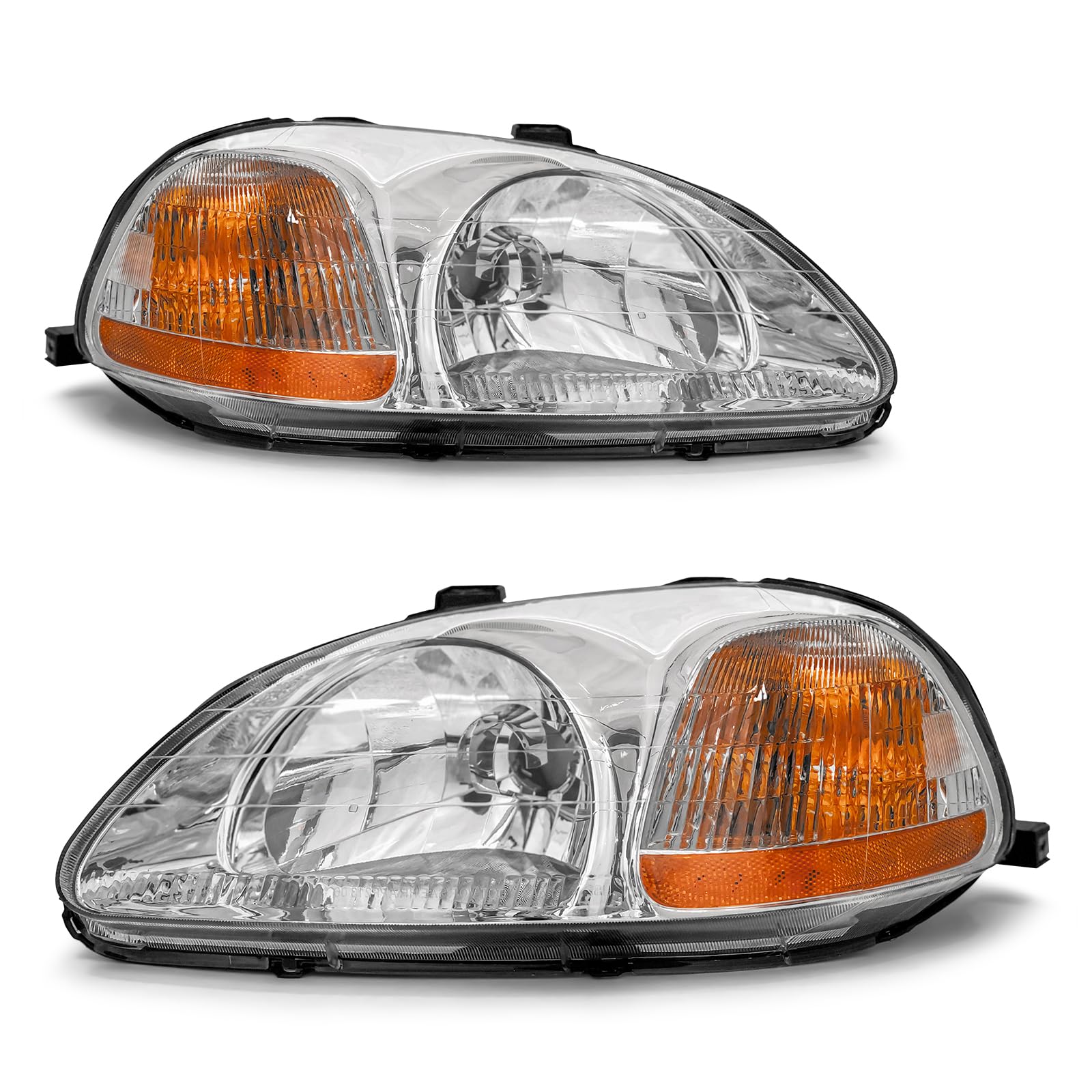 Amazon.com: ADCARLIGHTS for 1996 1997 1998 EK Honda Civic Headlight ...