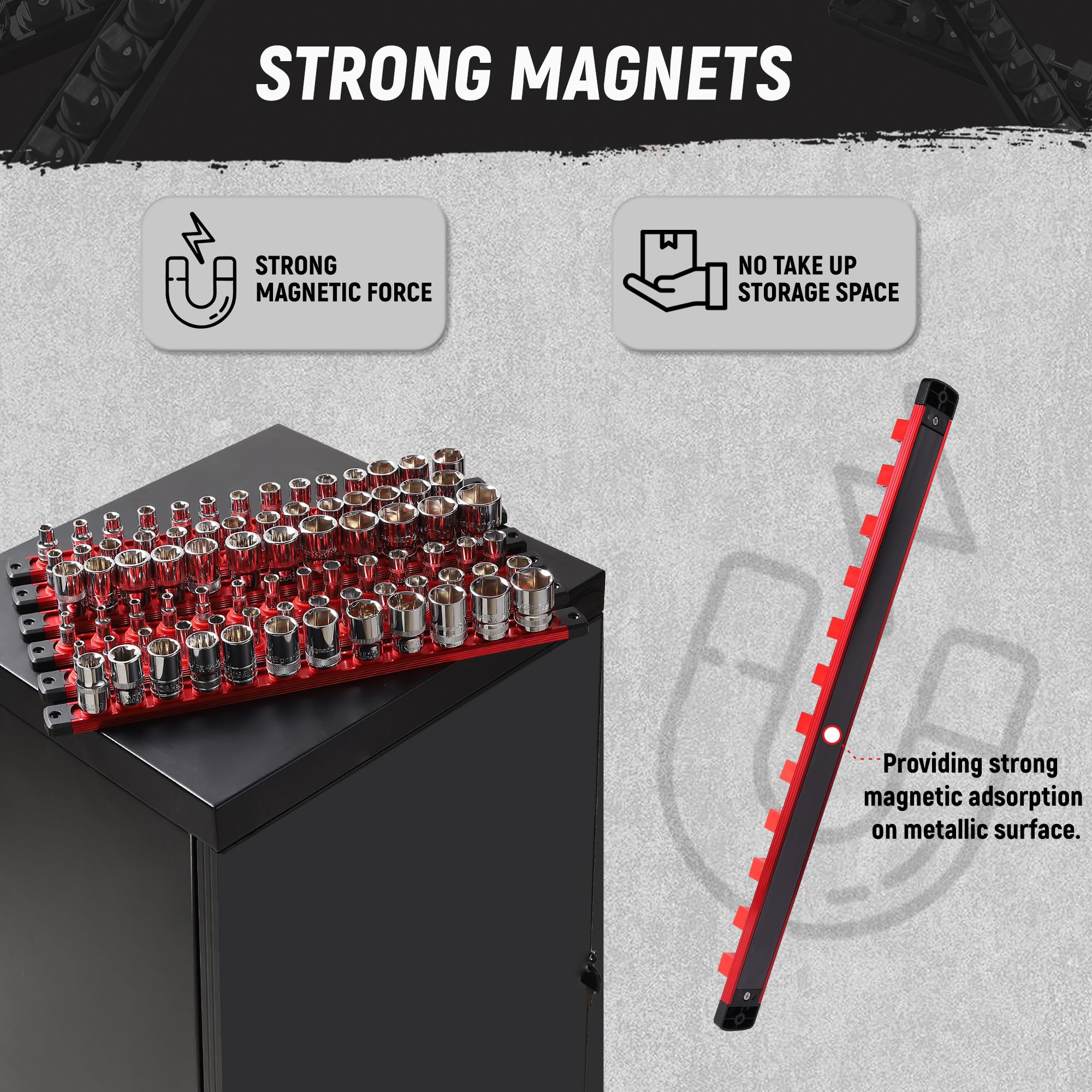 Snapklik.com : ALOANES Magnetic Socket Organizer, 1/2-Inch Drive ...
