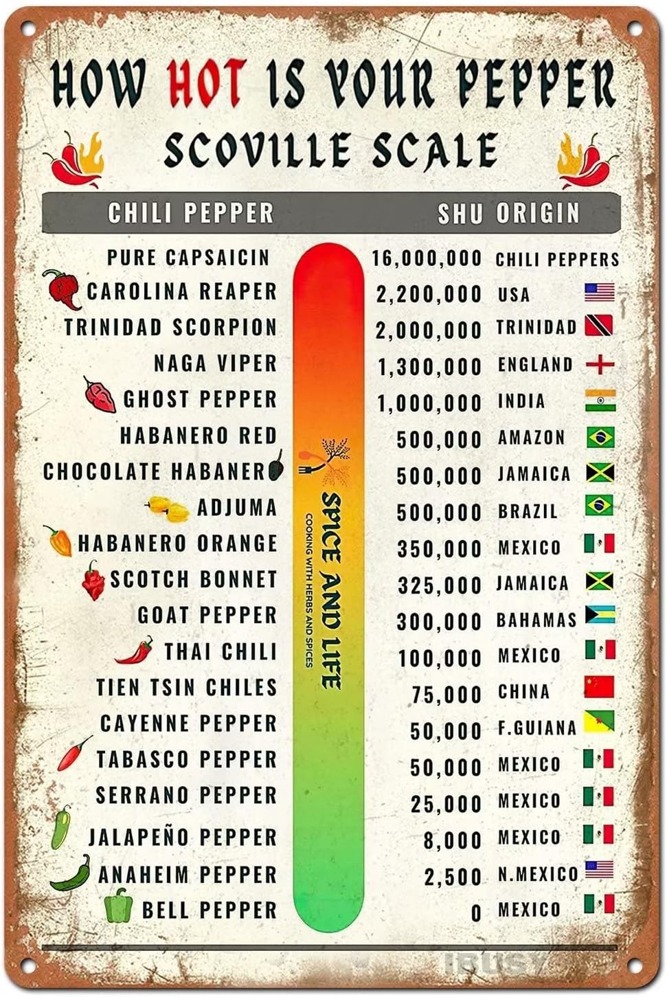 Amazon.com: ibusy Ibusy Funny Vintage Chili Pepper Metal Signs,How Hot ...