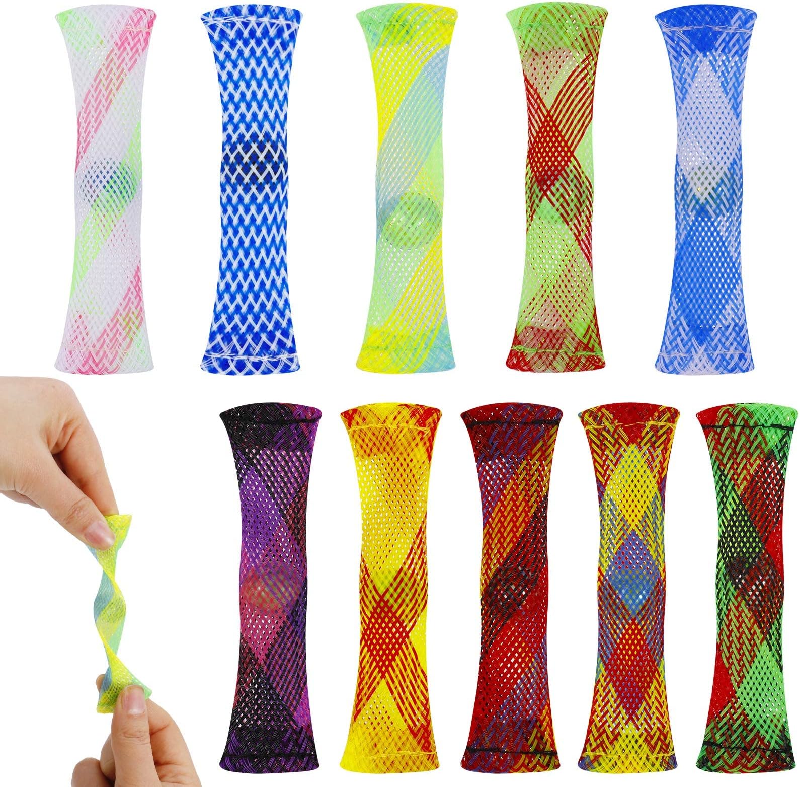 NOVELTY PLACE Mesh and Marble Fidget Toys 10 Pcs - Slide Push Squeeze ...