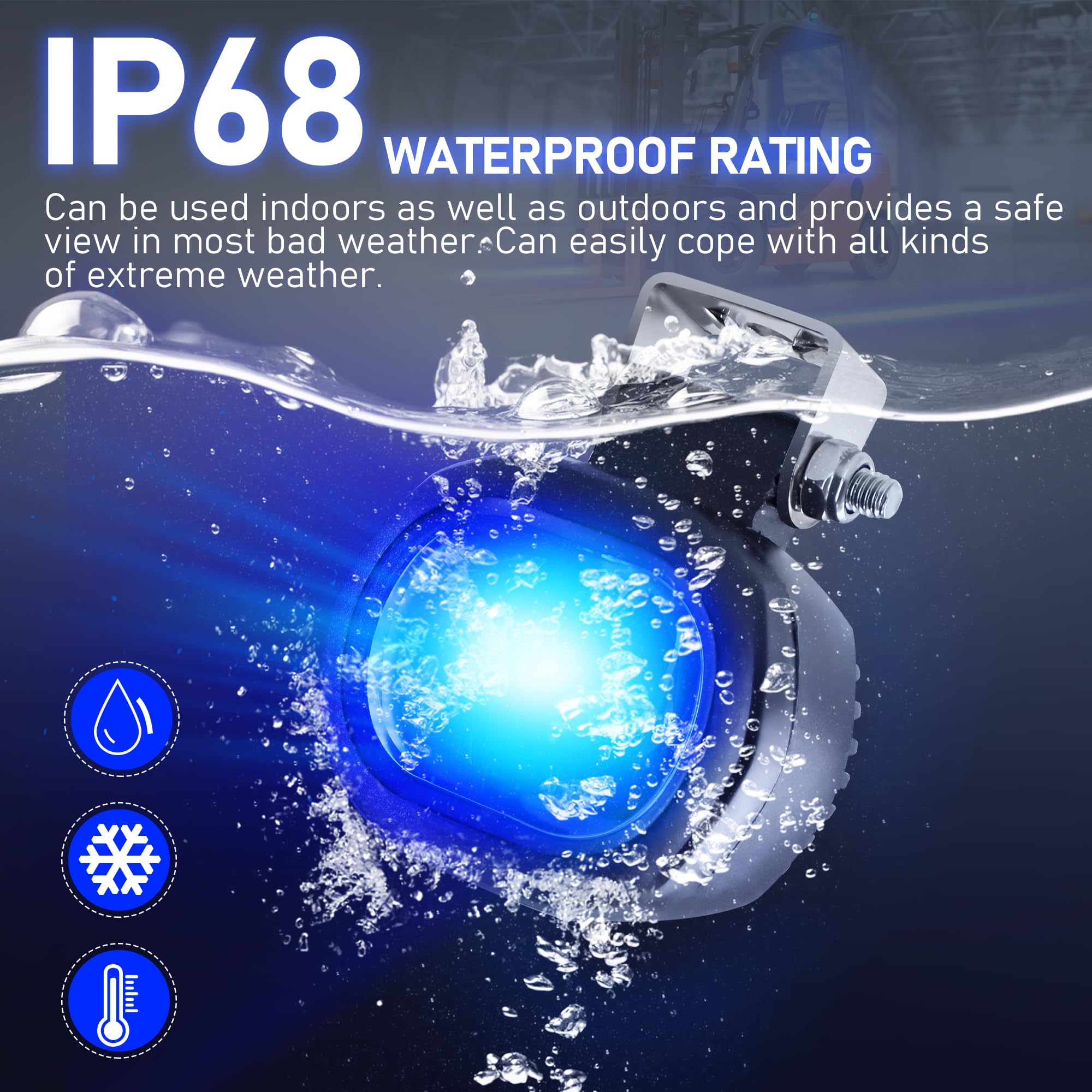 Snapklik.com : eTzone LED Forklift Light 1000LM Blue Warehouse ...