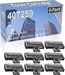 Amazon.com: Credibility Store 8-Pack (Black) Compatible High Capacity 407259 / Type SP201LA ...