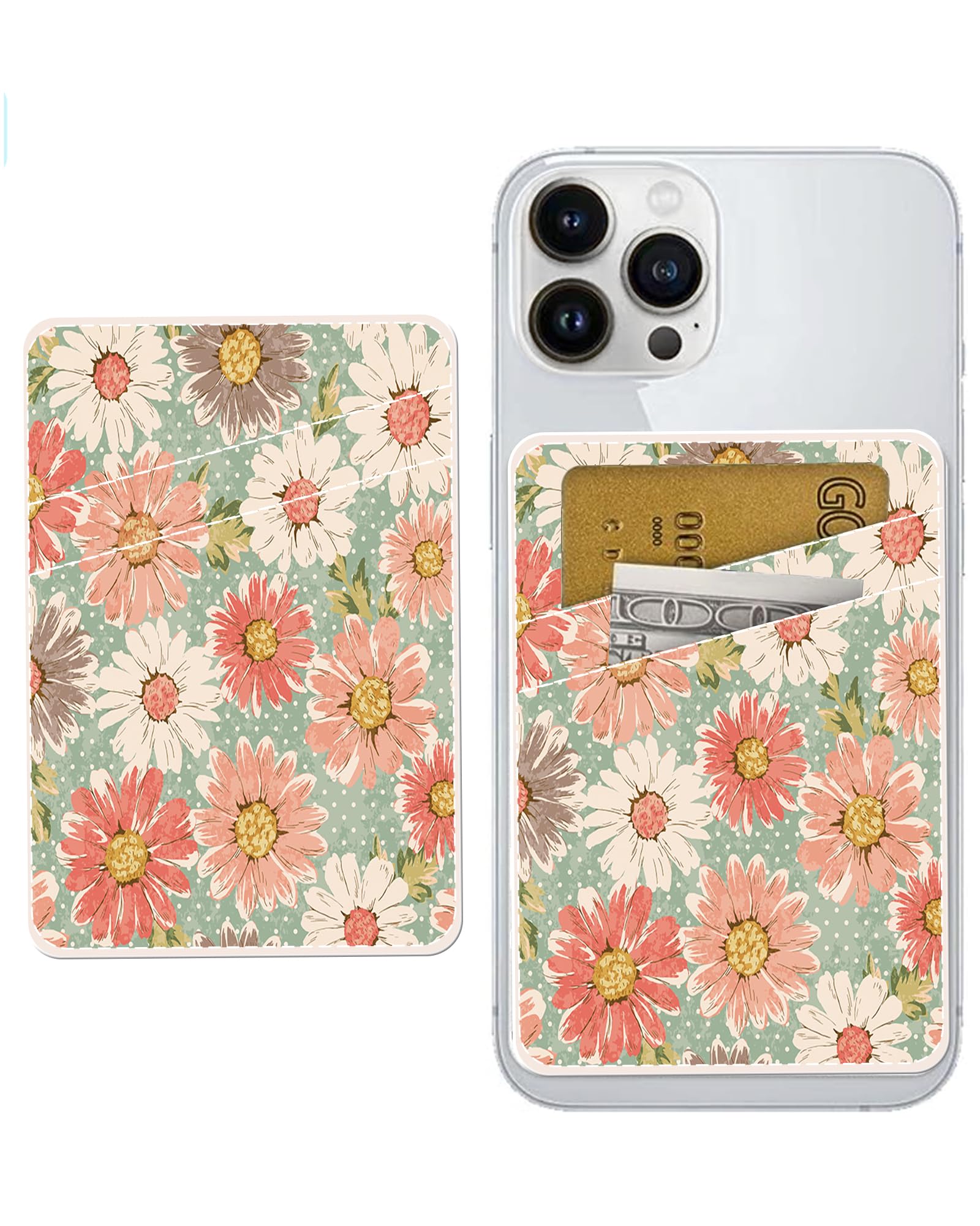 Amazon.com: JYCardPKT Phone Card Holder Leather, Dual Pocket Phone ...