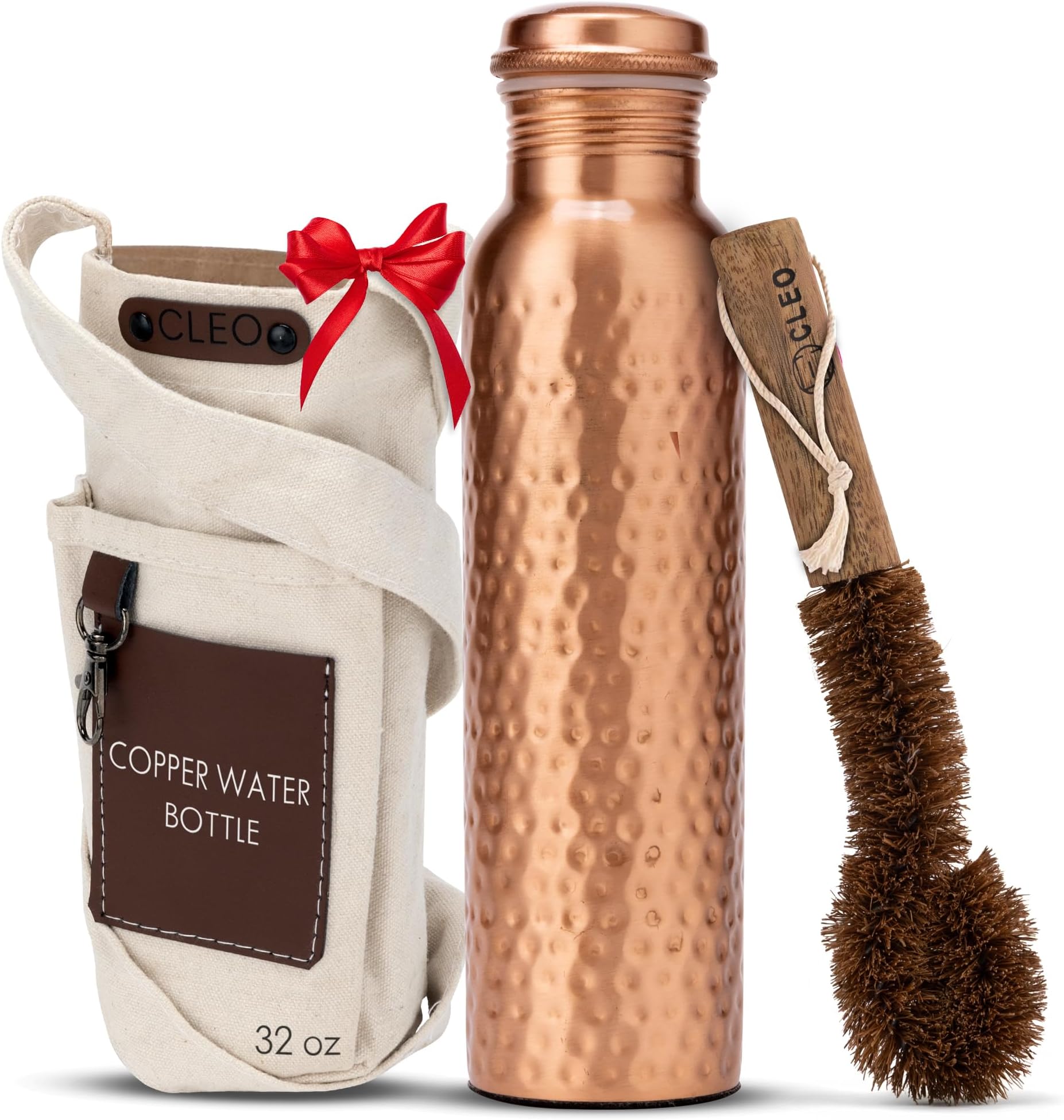 Amazon.com: Kosdeg Copper Water Bottle - 34 Oz Extra Large - A Hammered ...