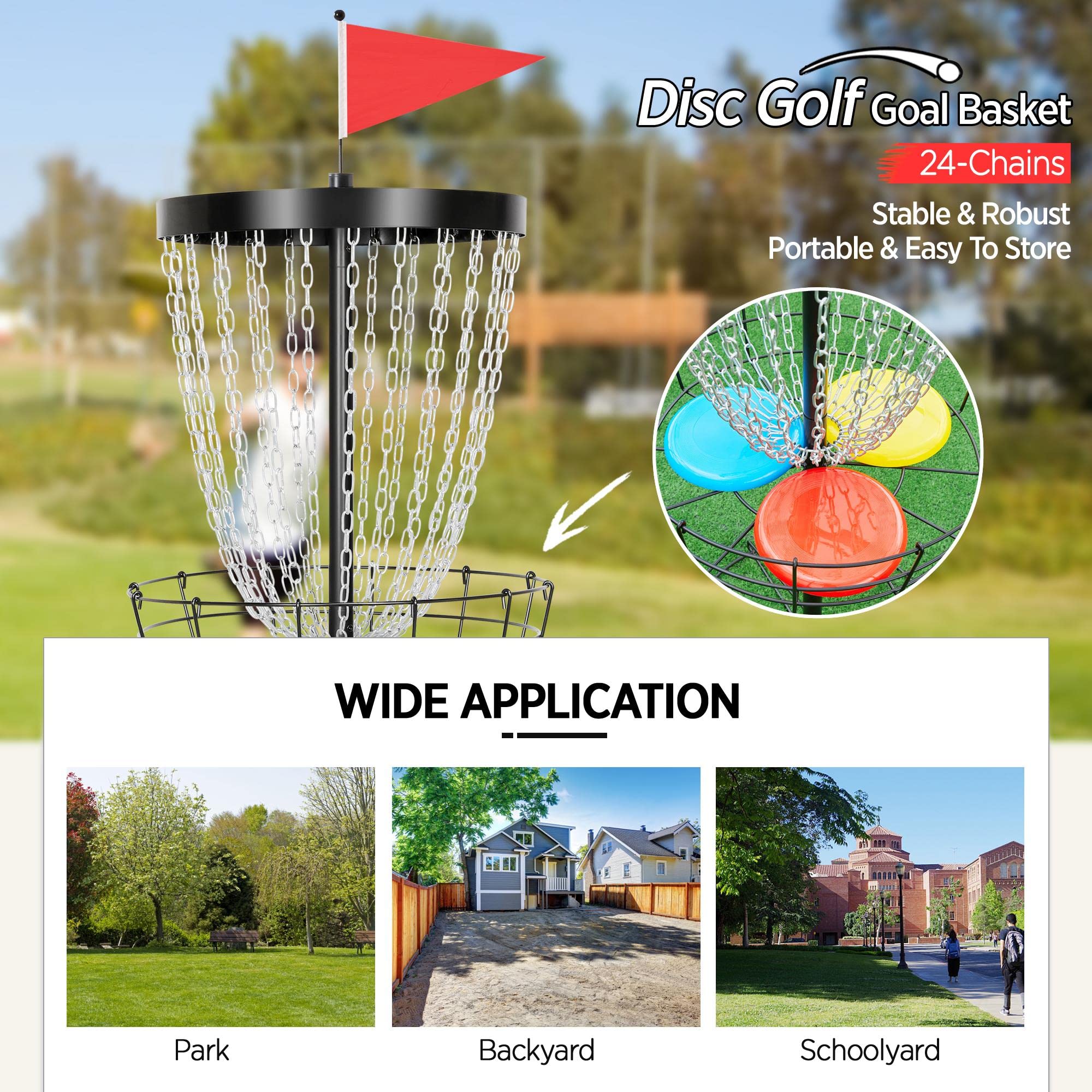 Snapklik.com : Yaheetech Disc Golf Basket Portable Disc Golf Target Set