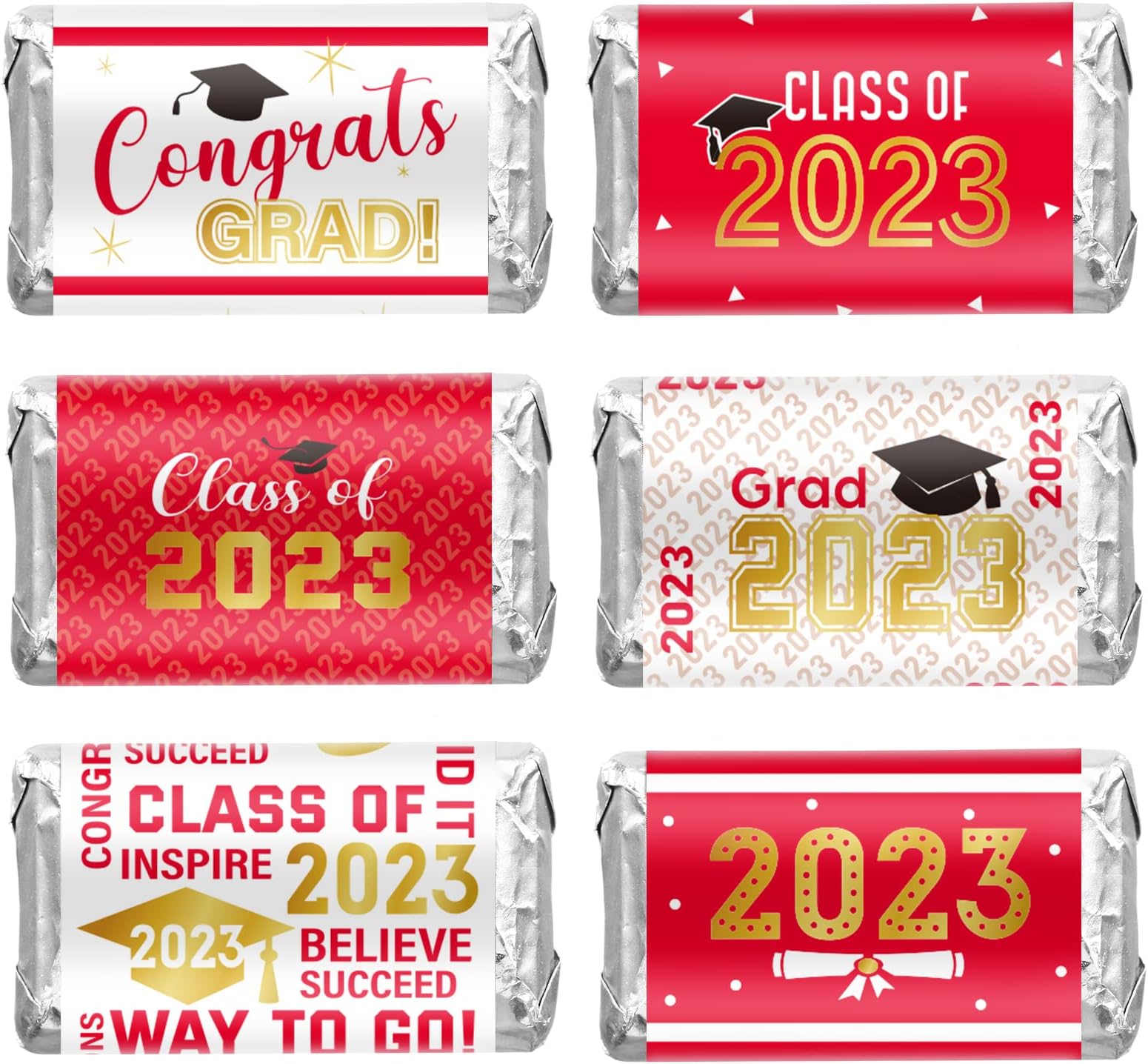 Amazon.com: Graduation Decoration Label Sticker Congrats Mini Candy Bar ...