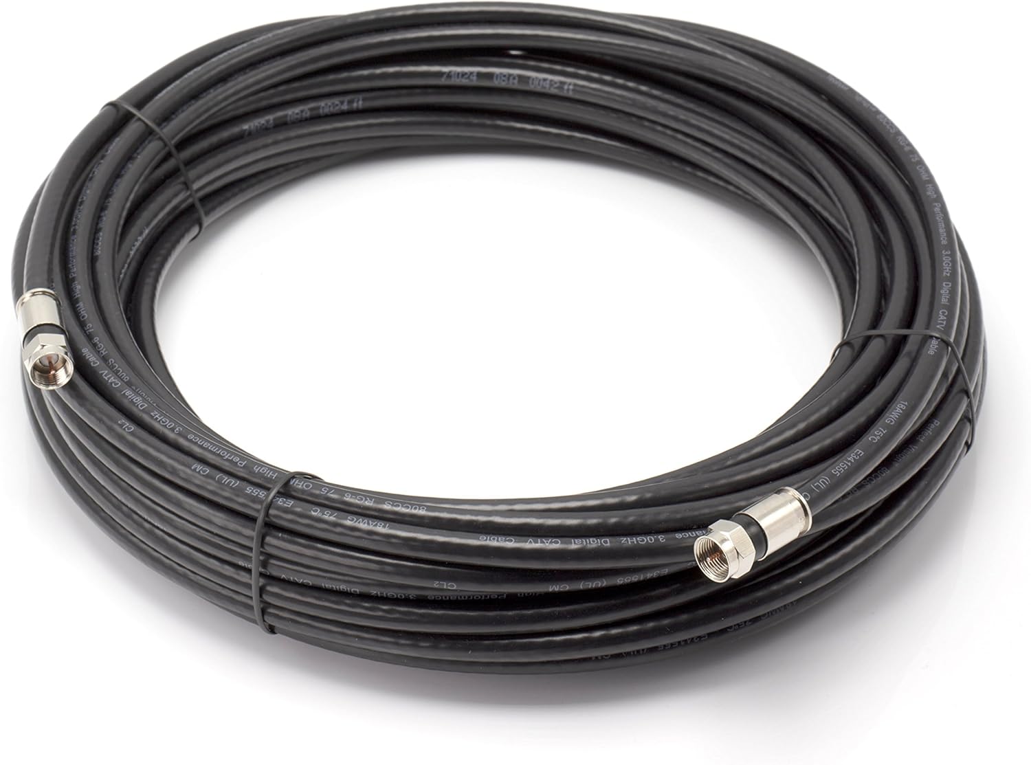 THE CIMPLE CO 100' Feet, Black RG6 Coaxial Cable (Coax Cable) with ...