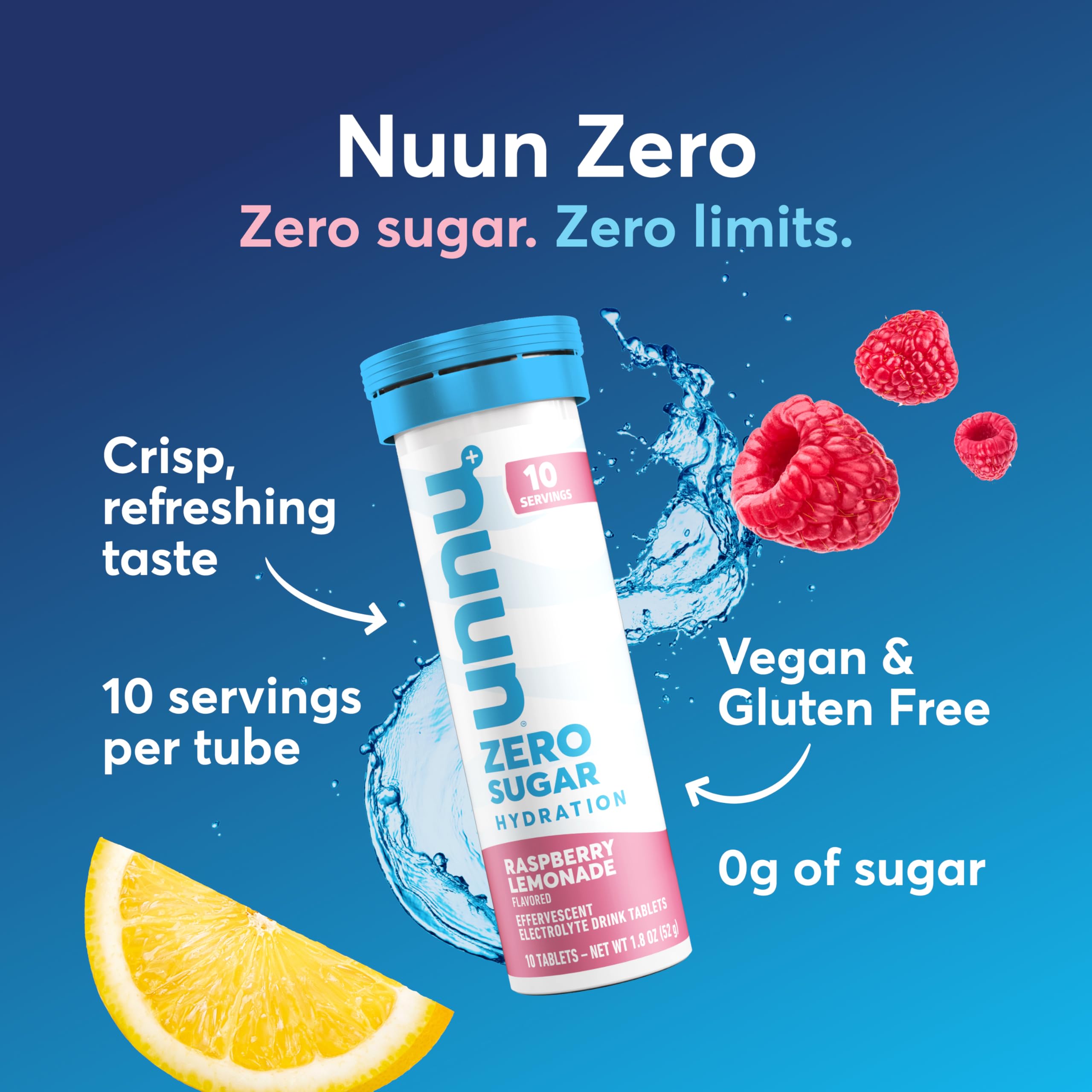 Snapklik.com : Electrolyte Zero Sugar Rasplemonade Tube, 10 Count