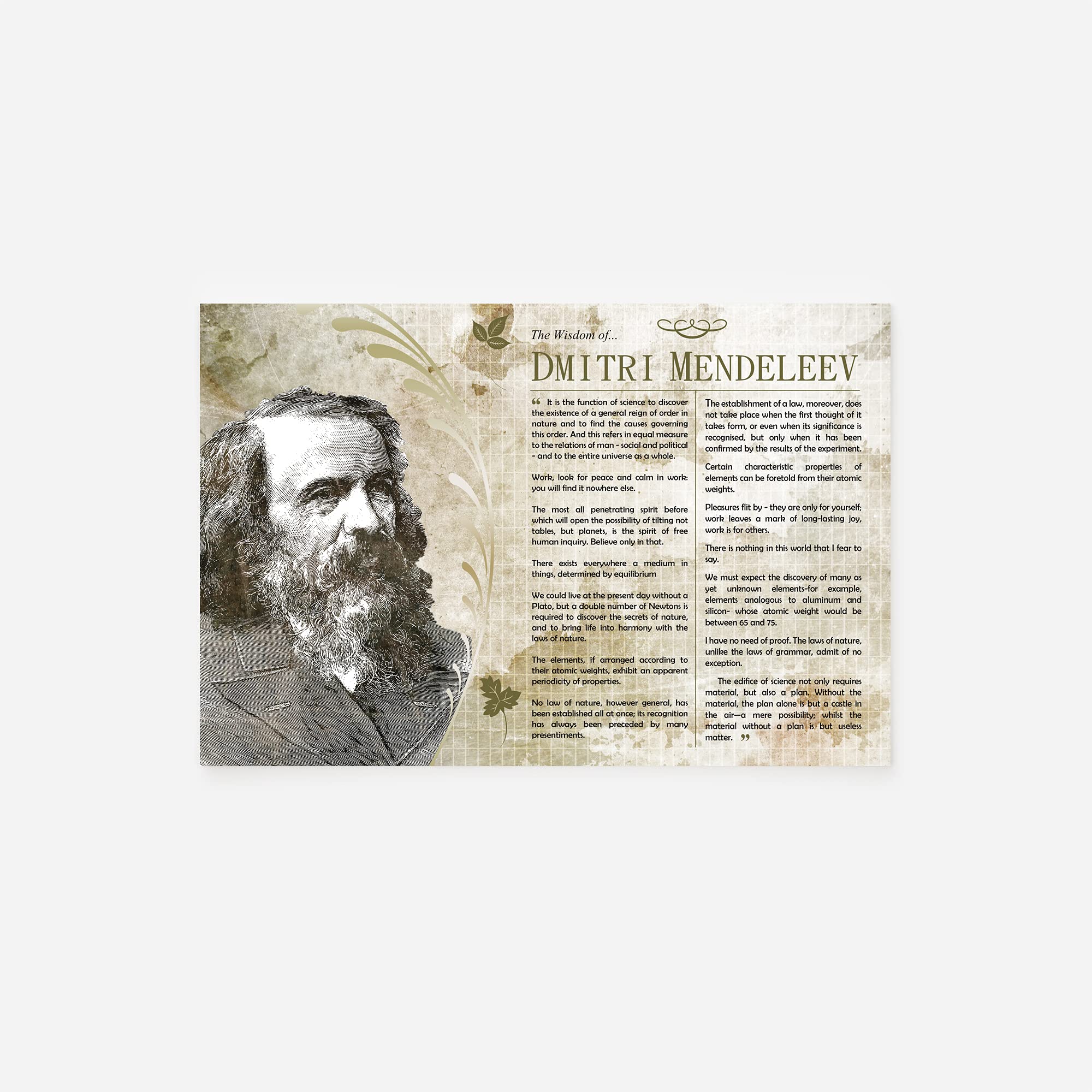 Mendeleev Quotes Dmitri Mendeleev Quote: “The Establishment Of A