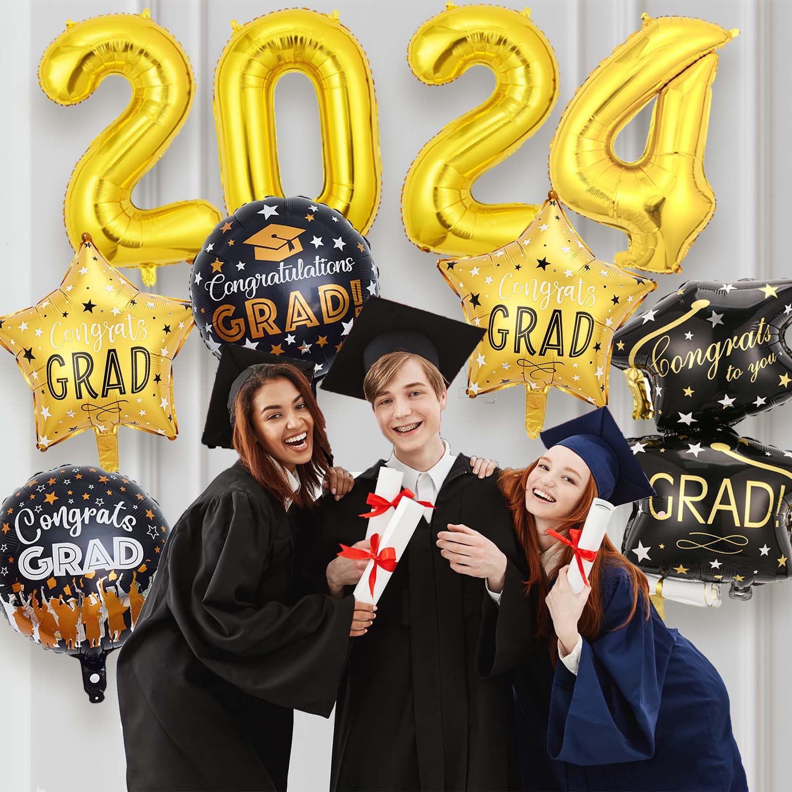 Snapklik.com : 2025 Graduation Party Decorations - 9 Pcs Black Gold ...