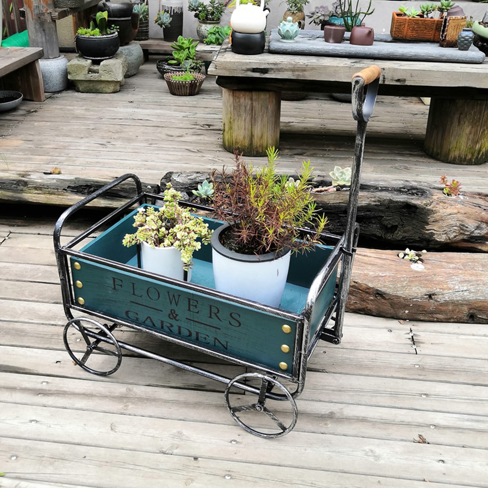 Wrought Iron Flower Carts Metal Carts — Wedding Decor Mall