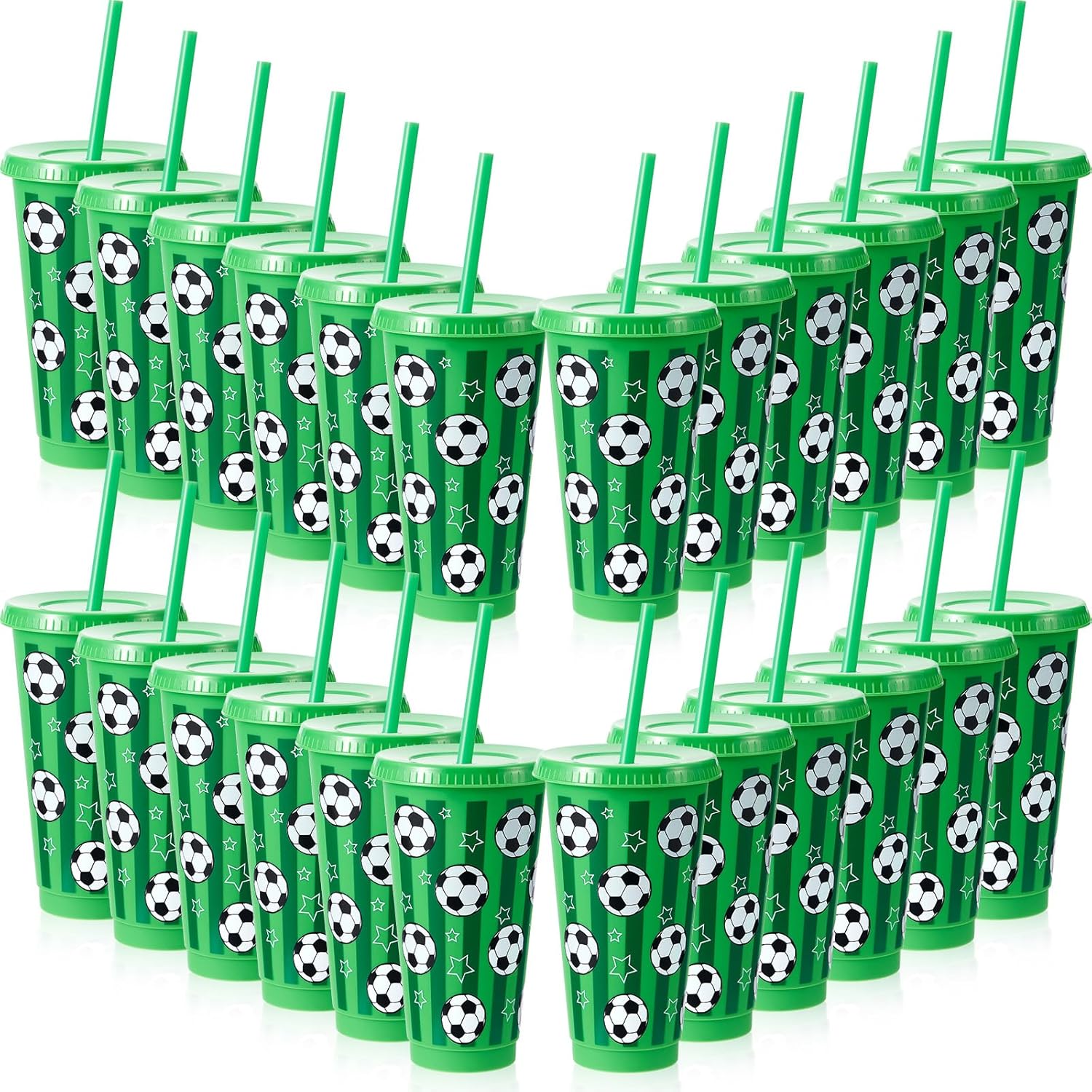 Amazon.com | Uiifan 24 Pcs Plastic Soccer Cups 24 oz Reusable Tumbler ...