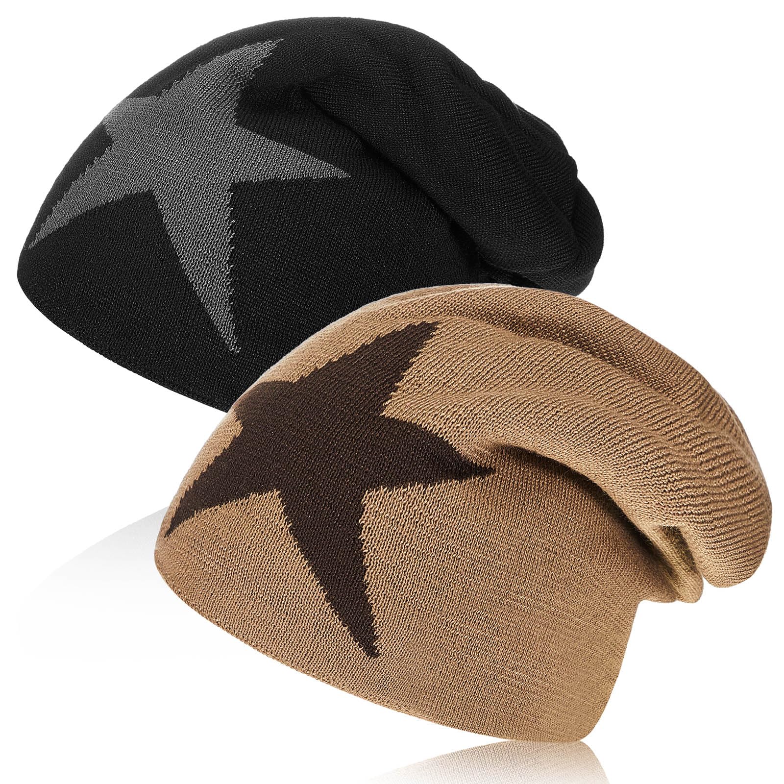 Chuarry 2 Pcs Y2k Hat Y2k Beanies Grunge Accessories Goth Star Graphic ...