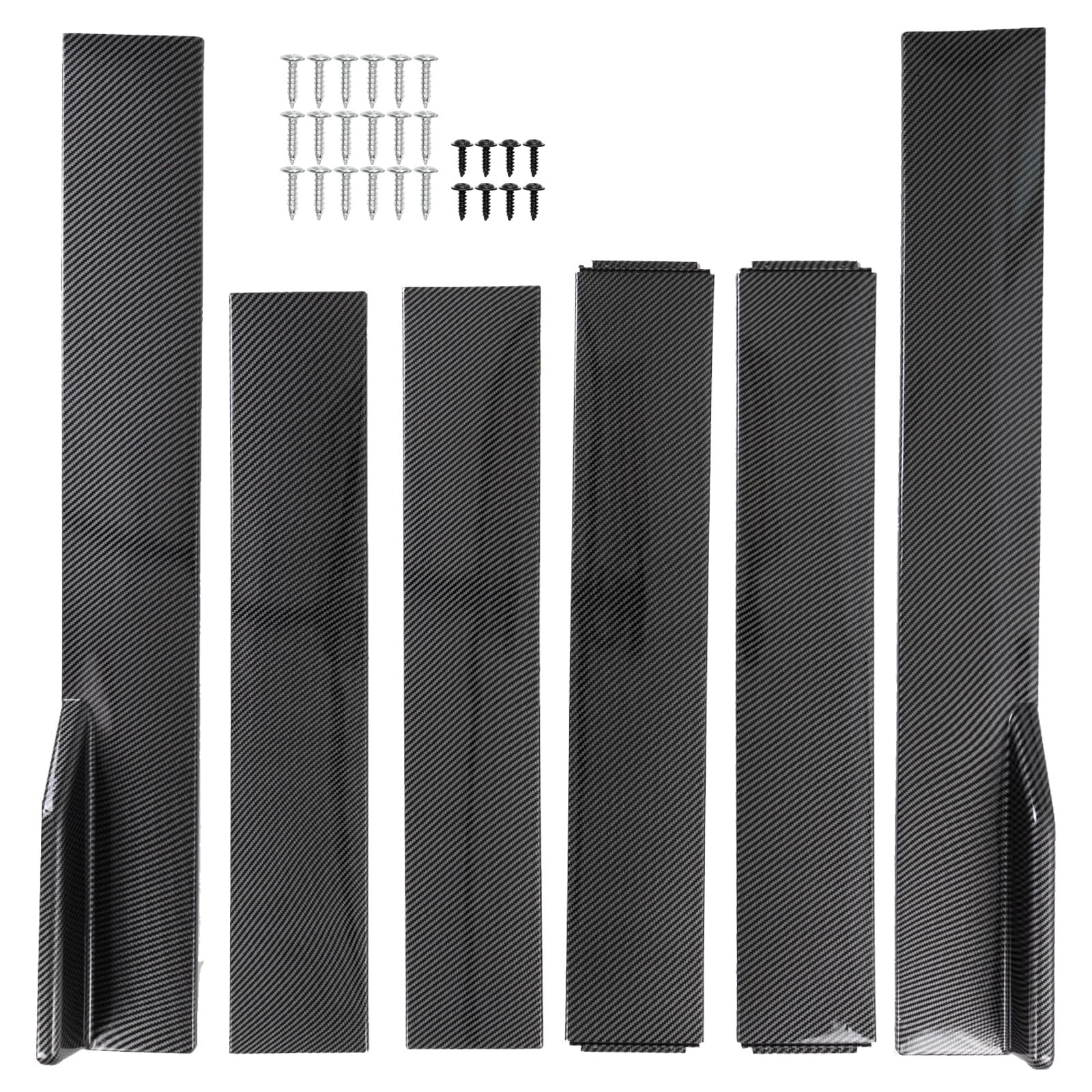 AUTOXBERT 2m Carbon Black Universal Car Side Skirts Extension Rocker ...
