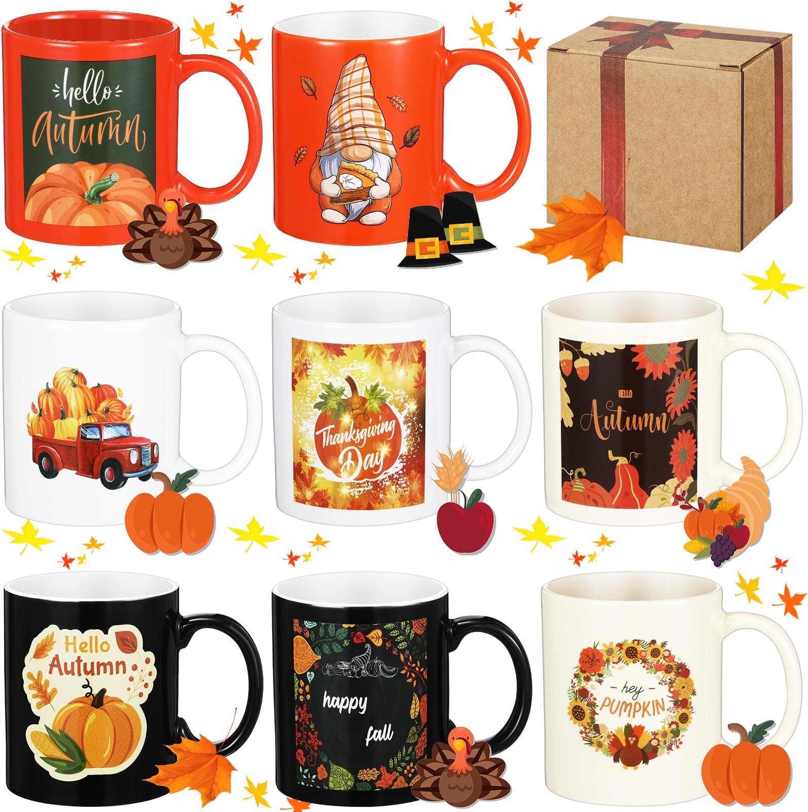 Amazon.com: Patelai Pumpkin Coffee Mug Fall Coffee Mug Hello Pumpkin Mugs Hello Fall Mug Autumn ...