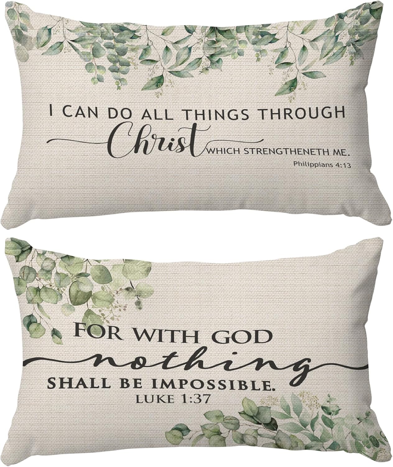 Amazon.com: PUHEI Bible Verse Christian Pillow Covers 12x20,Christian ...