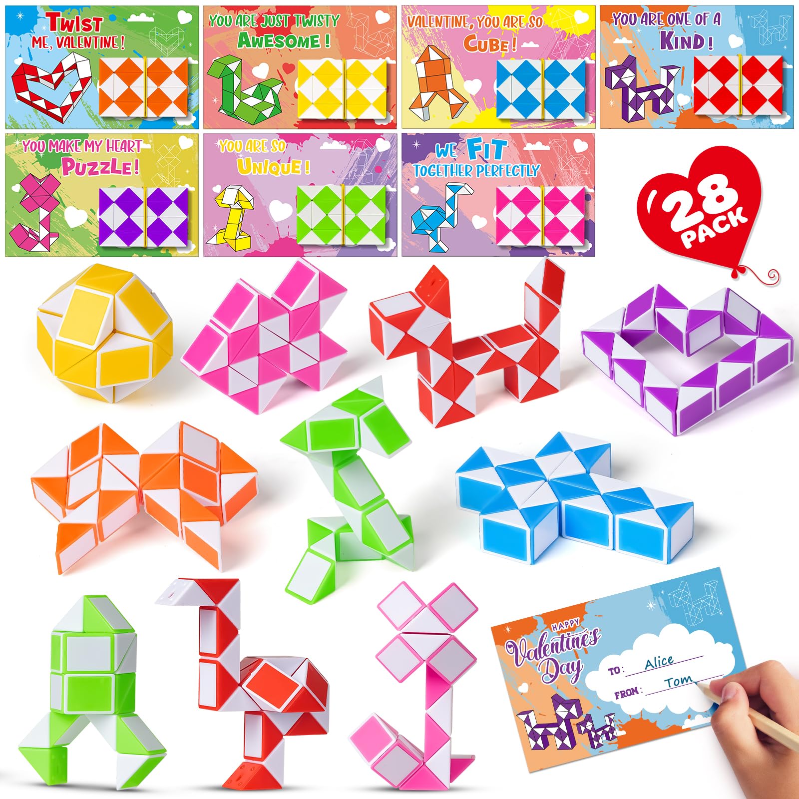 Snapklik.com : Valentines Day Cards For Kids School, 28 Packs ...