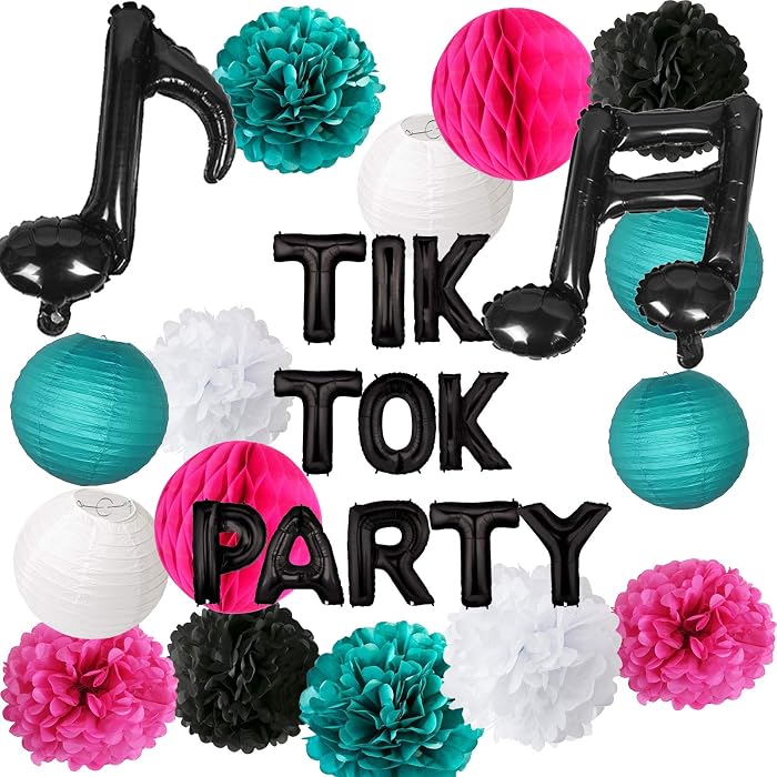 Buy TIK Tok Birthday Decorations TIK TOK Party Backdrop, TIK Tok Party ...