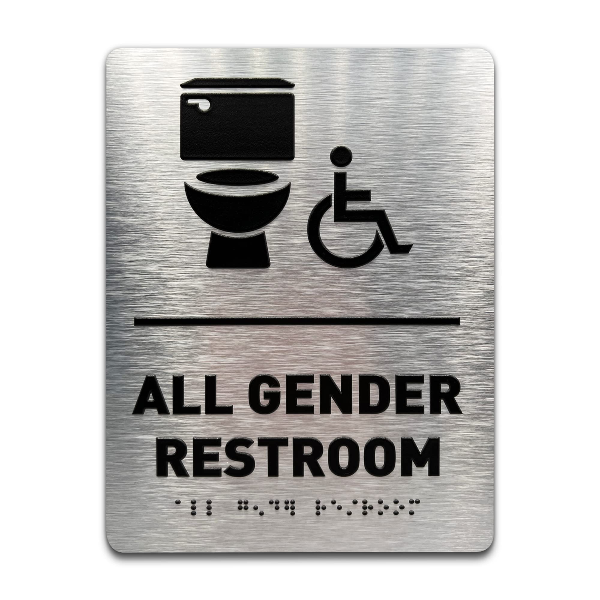 Buy All Gender Restroom ID Sign - Toilet Icon, Wheelchair Accessible ...