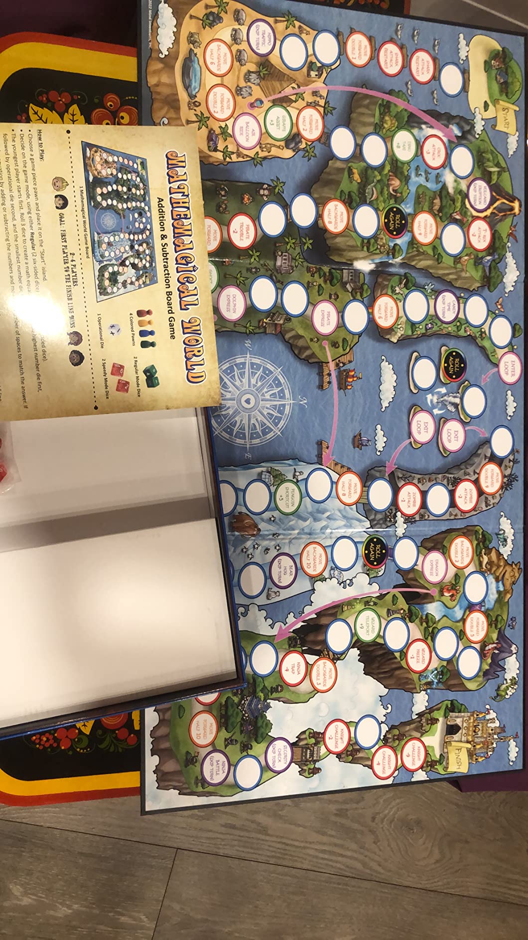 Mathemagical World - Addition & Subtraction Math Board Game for Kids, 2 ...