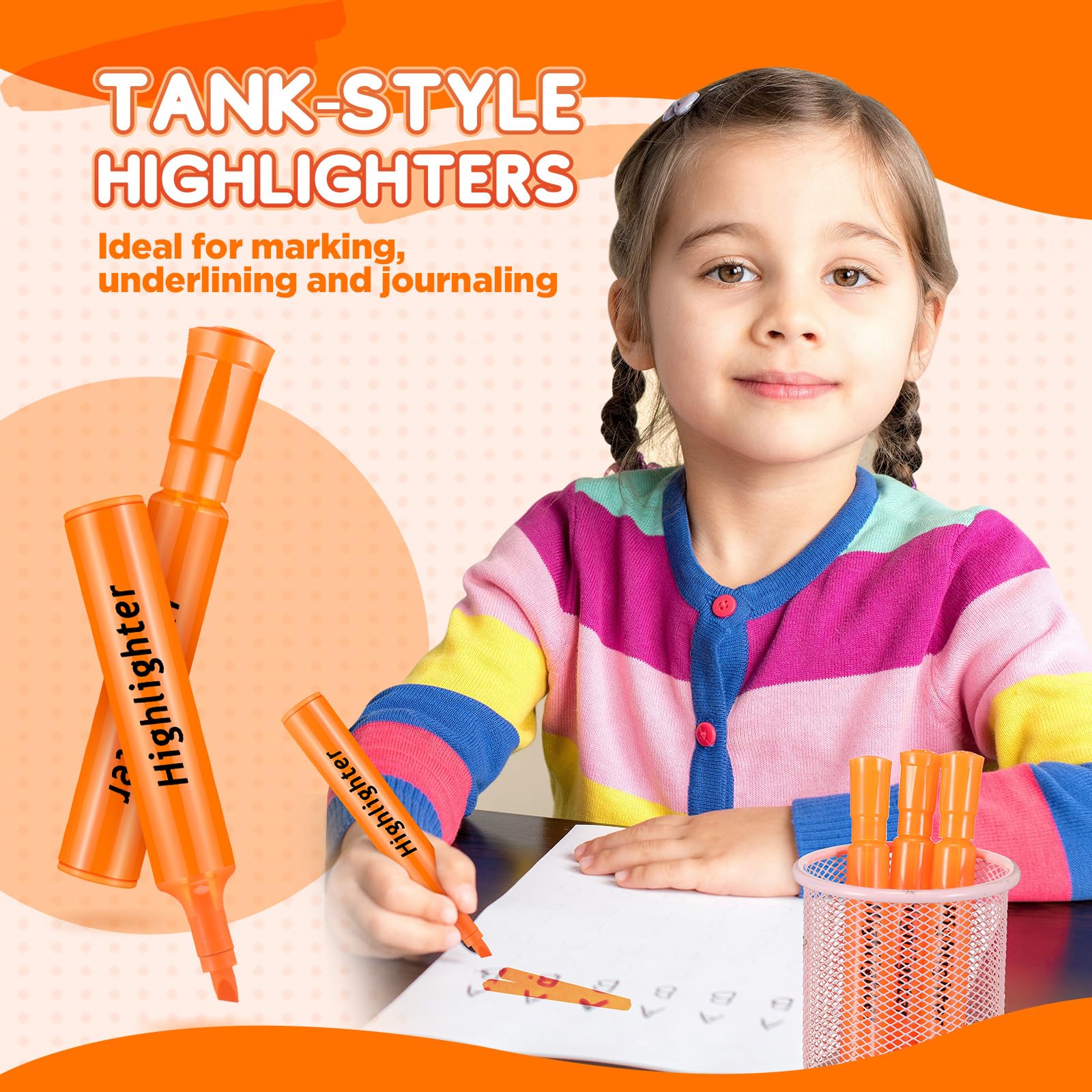 Snapklik.com : Qilery 30 Pack Highlighters Bulk, Tank Style Chisel Tip ...