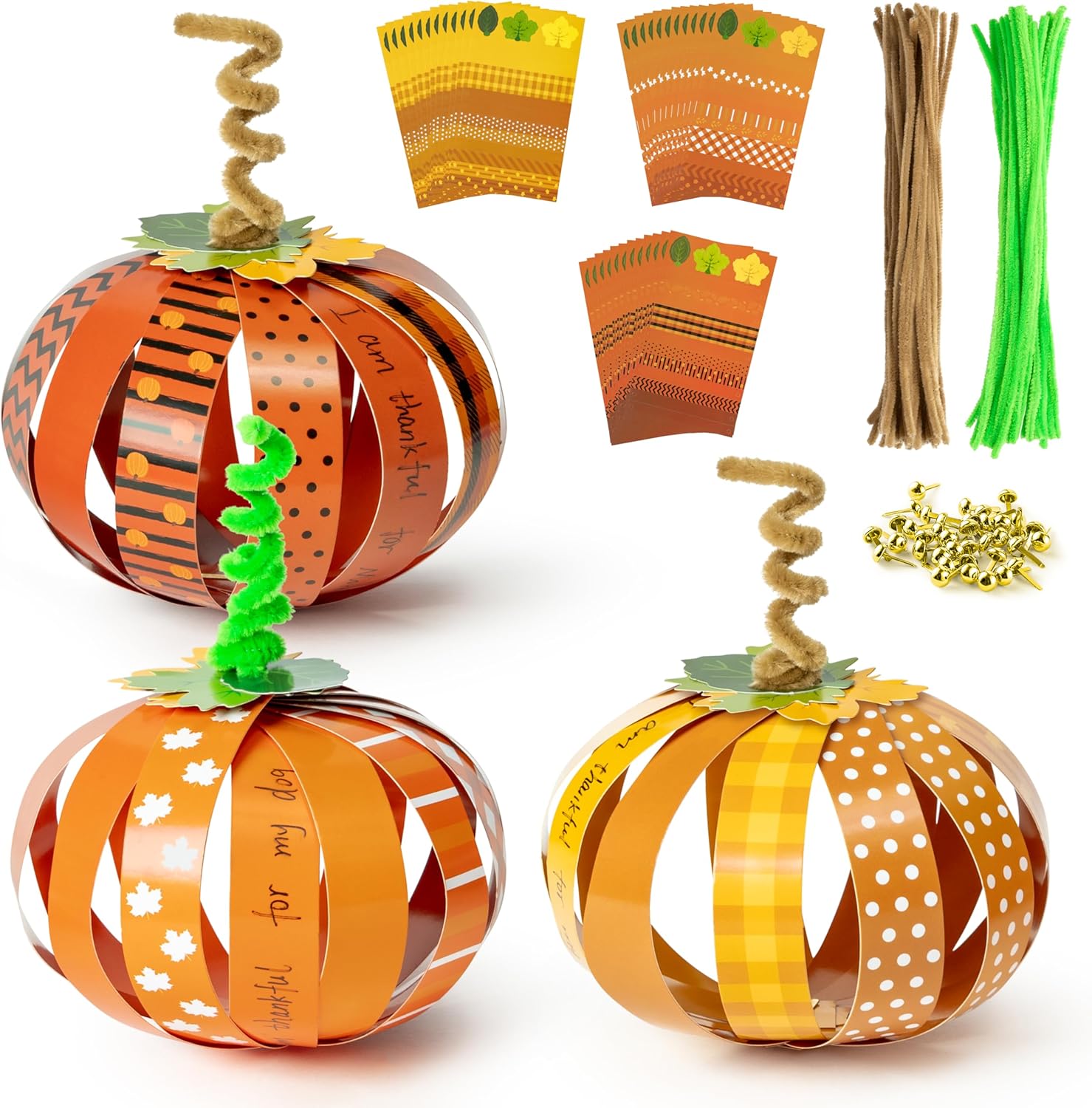 Amazon.com: BeYumi Paper Strip Pumpkin Craft - 36Pcs Halloween Pumpkin ...