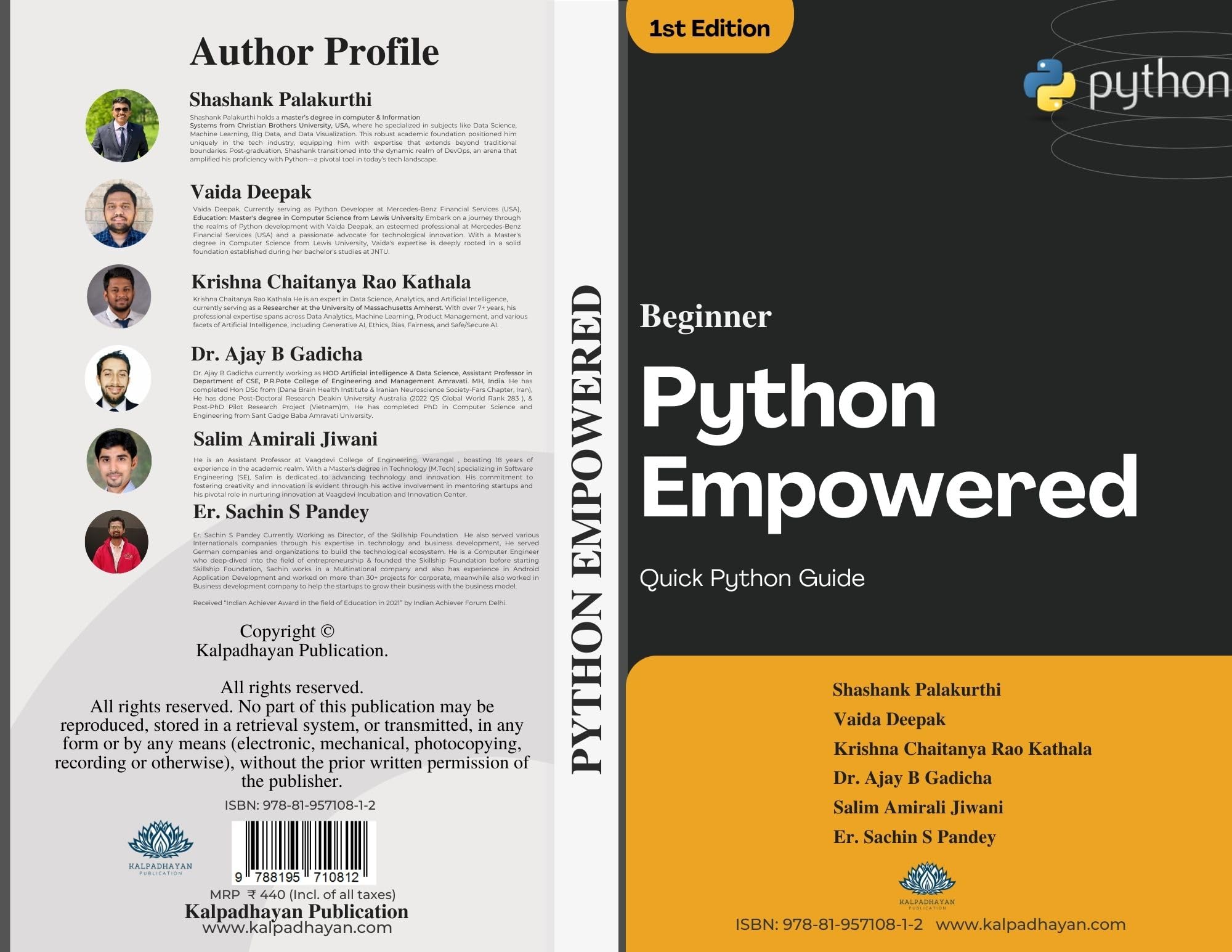 Python Empowered: Quick Python Guide, 1st Edition, Beginner - Design as per university syllabus ...