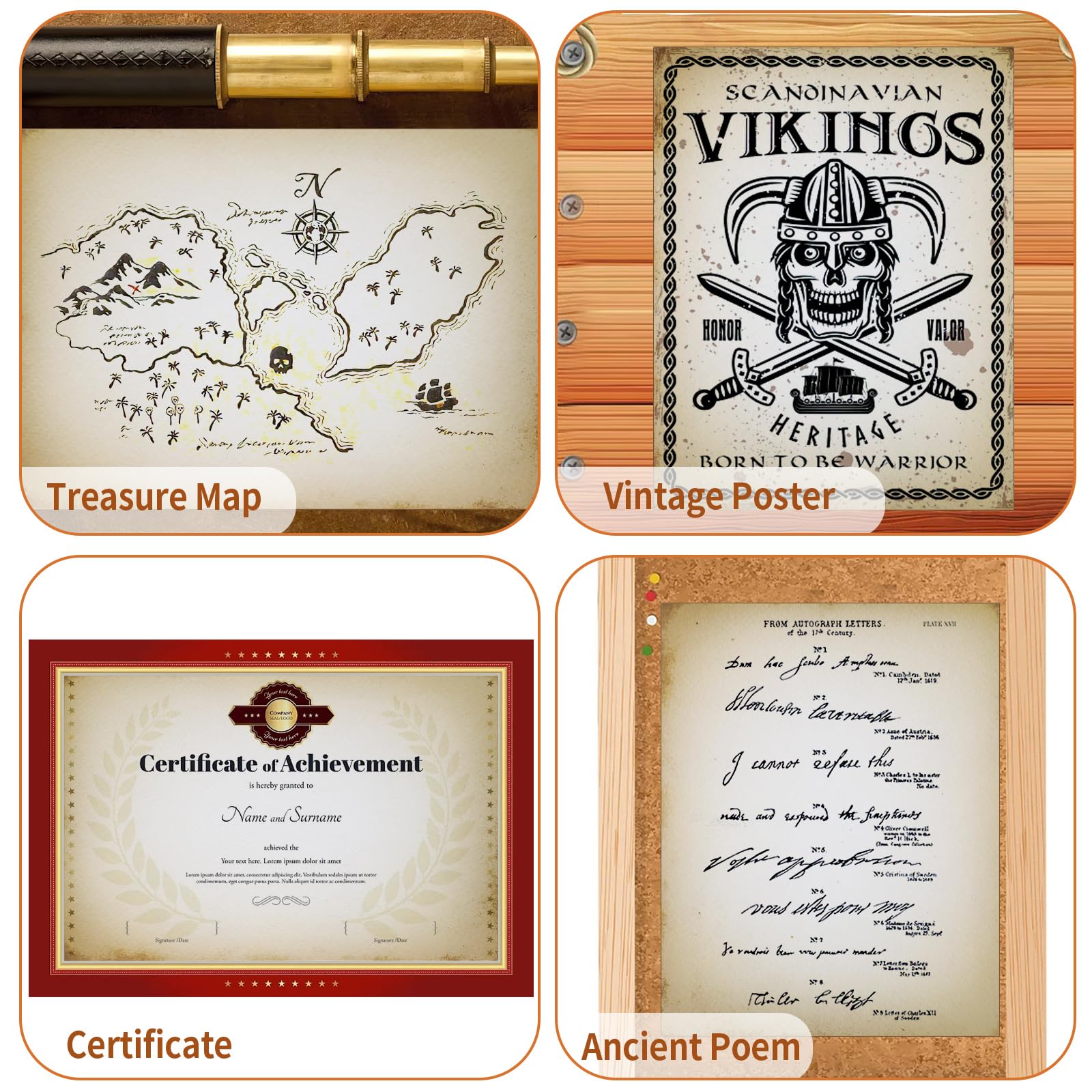 Snapklik.com : 80 Sheets Vintage Paper, 8.5" X 11" Antique Stationary ...