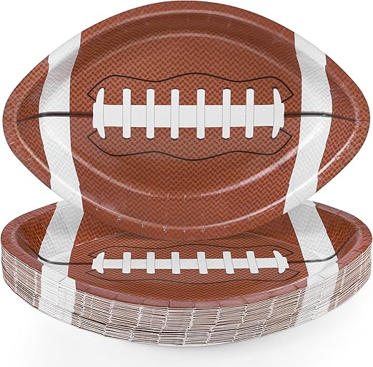 Amazon.com: TURSTIN 25 Pieces Football Themed Disposable Paper Plates ...