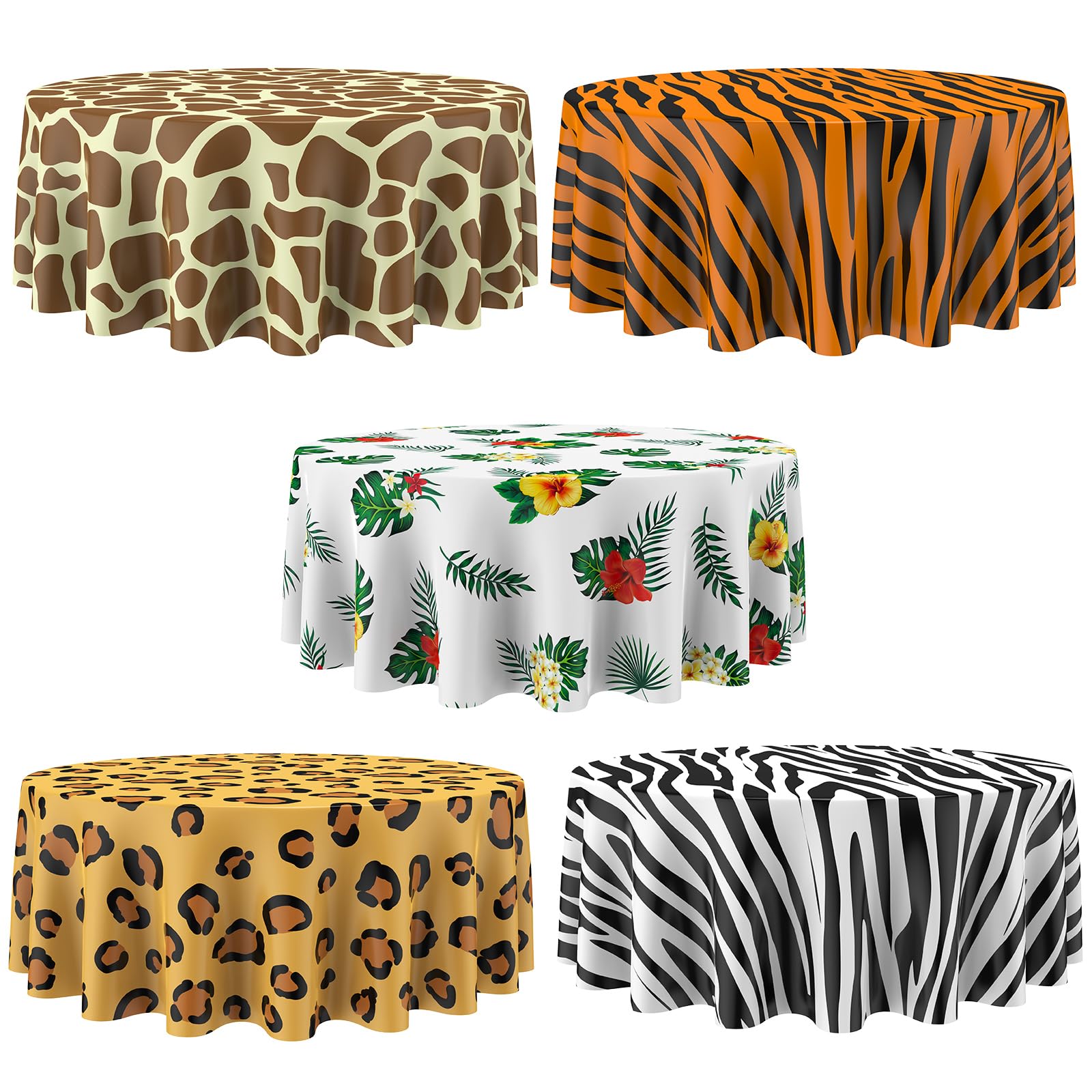 Amazon.com: Oudain Jungle Safari Tablecloth Animal Print Table Cover ...