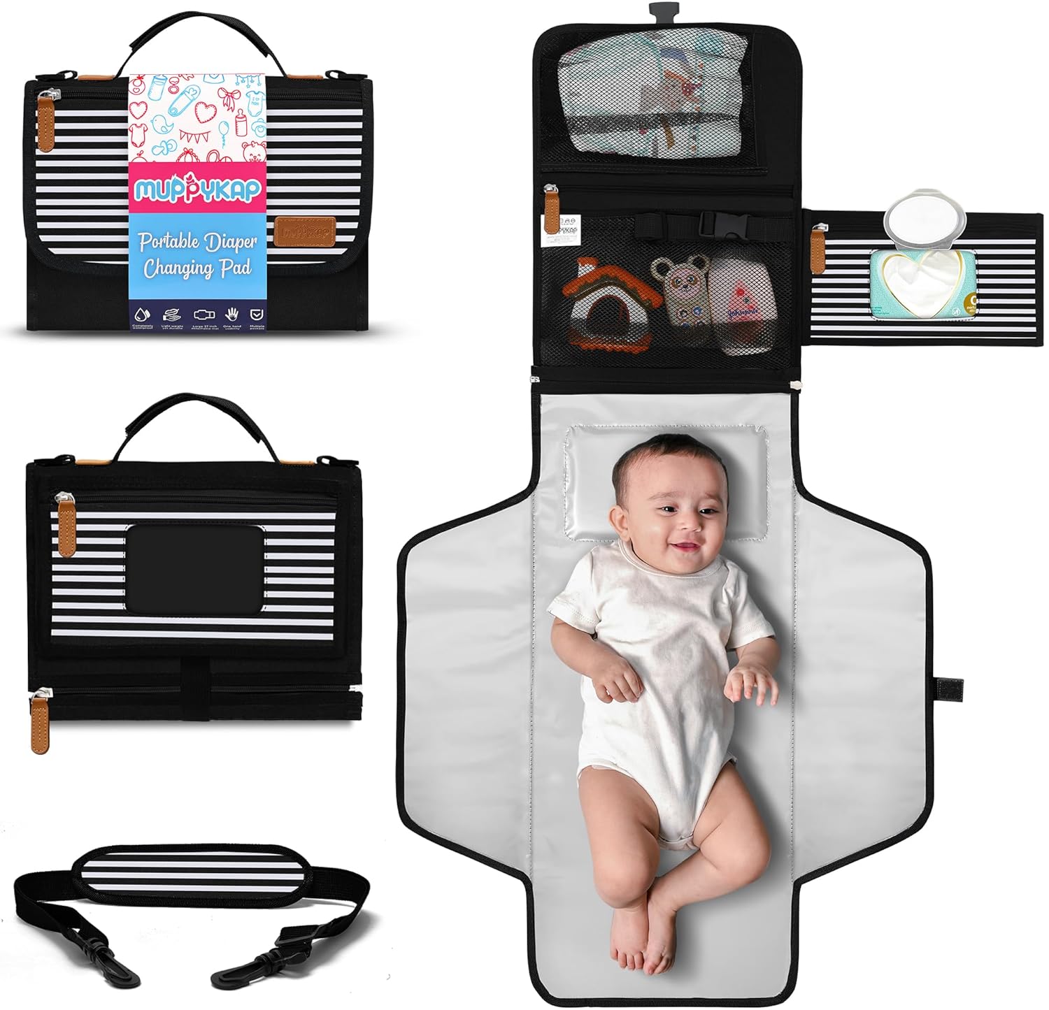 Amazon.com : Portable Changing Pad with Shoulder Strap - Detachable ...