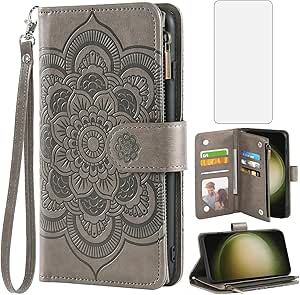 Asuwish Phone Case for Samsung Galaxy S24 Ultra 5G Wallet Cover with ...