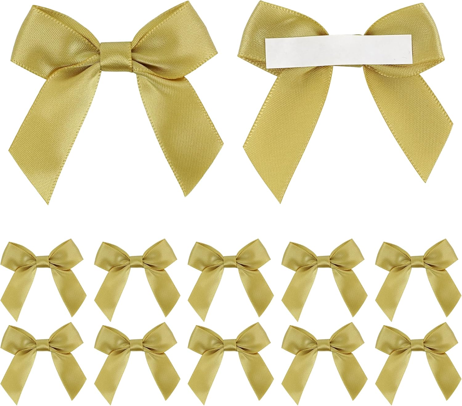 Amazon.com: AIMUDI Gold Satin Ribbon Bows 2" Self Adhesive Satin Bows ...